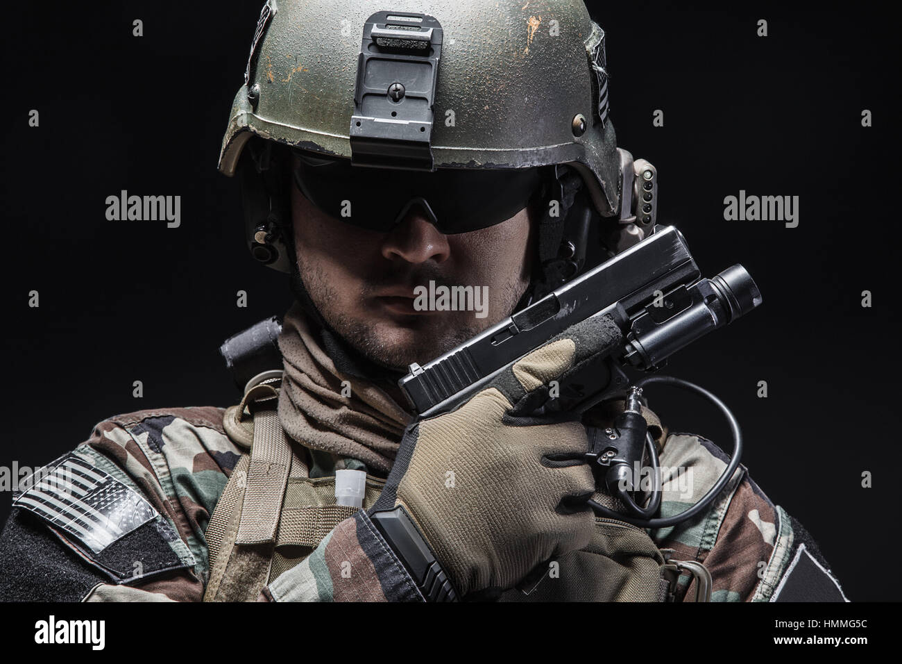 soldier with pistol Stock Photo - Alamy