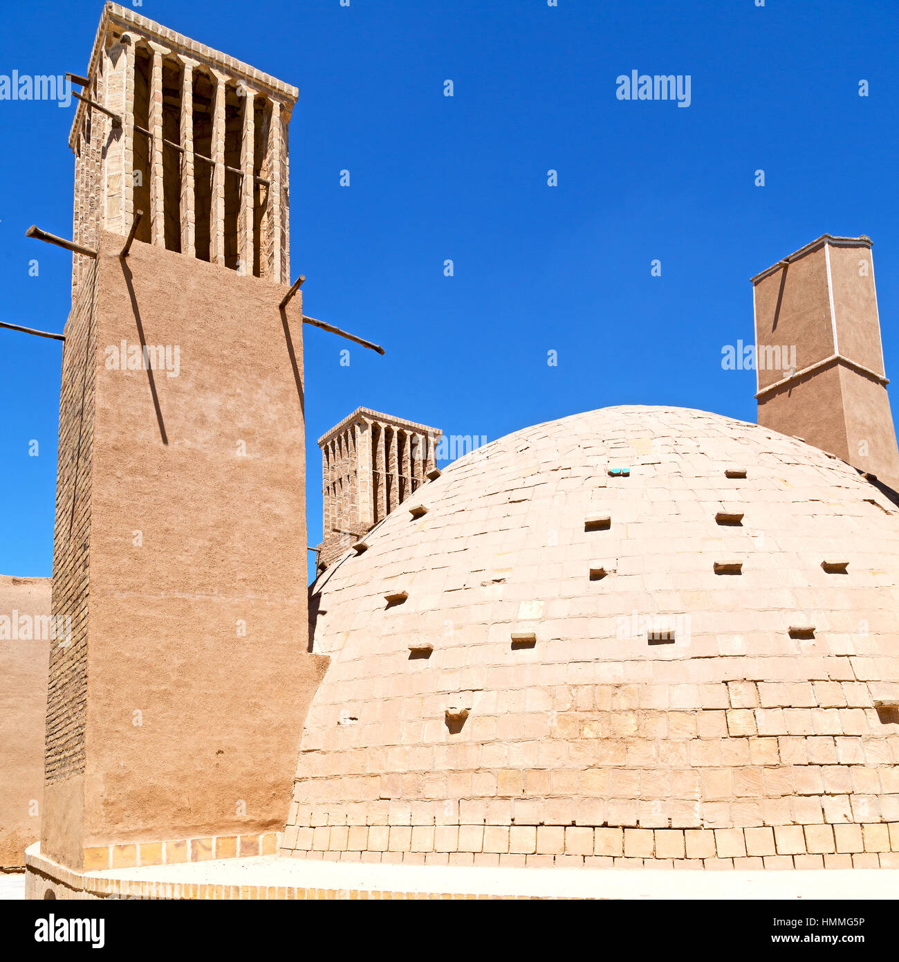 in iran yazd the old wind tower construction used to frozen water and ...