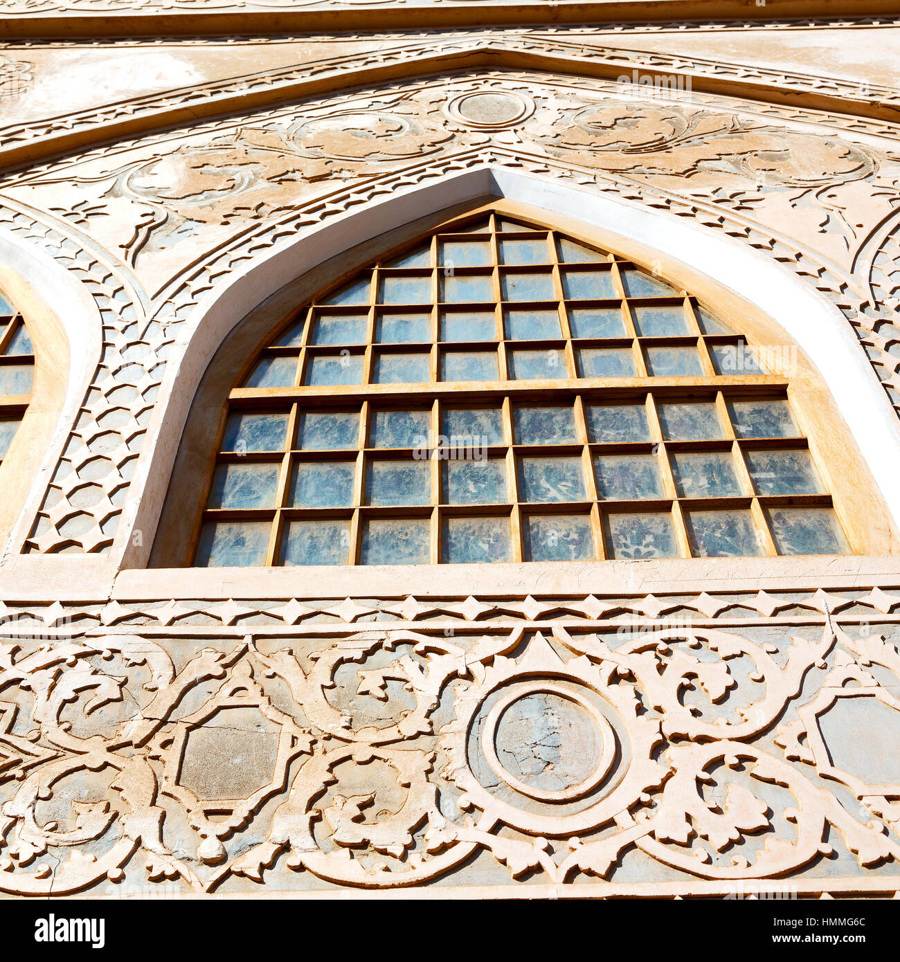 in iran kashan the old persian architecture window and glass in ...