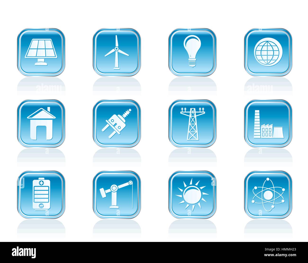 power, energy and electricity icons Stock Vector Image & Art - Alamy
