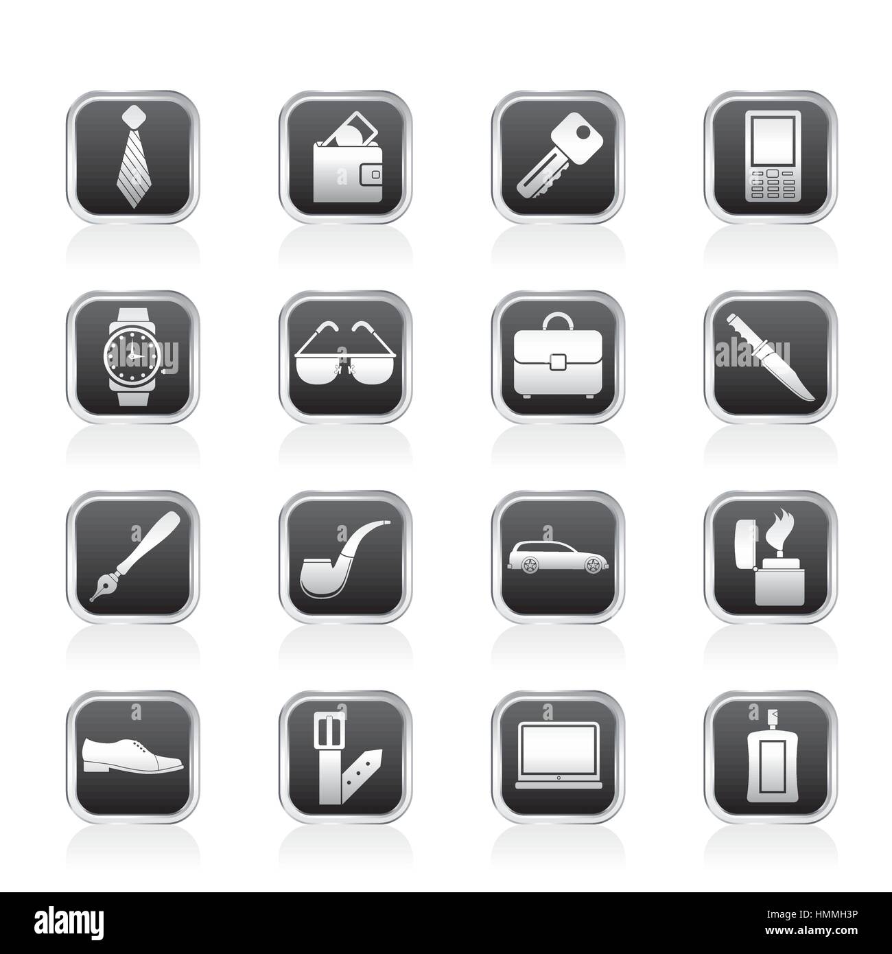 man accessories icons and objects Stock Vector Image & Art - Alamy