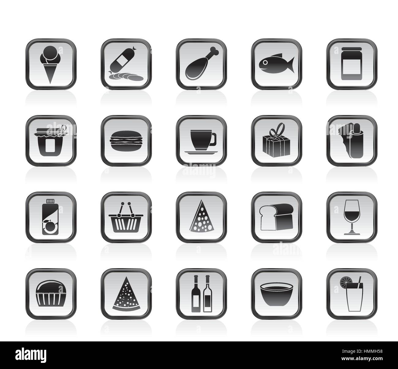 Shop and Foods Icons Stock Vector Image & Art - Alamy