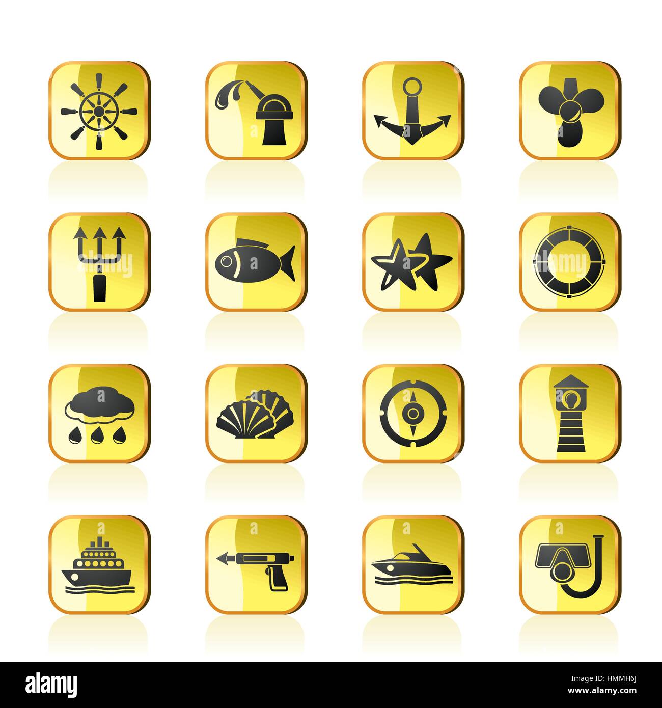 Marine and sea icons Stock Vector Image & Art - Alamy