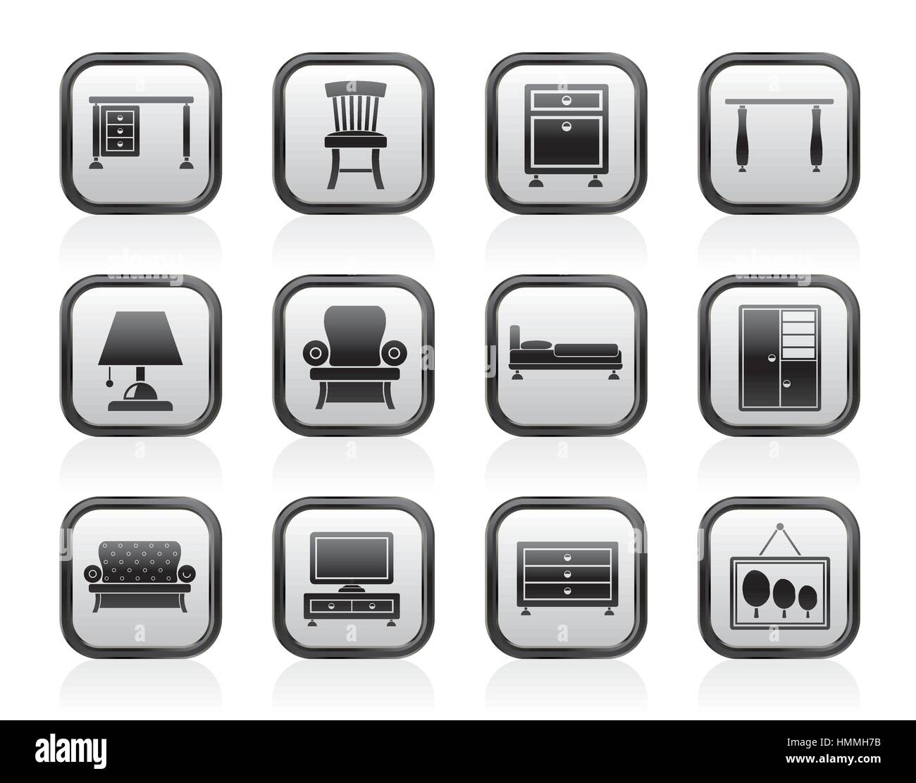 Home Equipment and Furniture icons Stock Vector Image & Art - Alamy