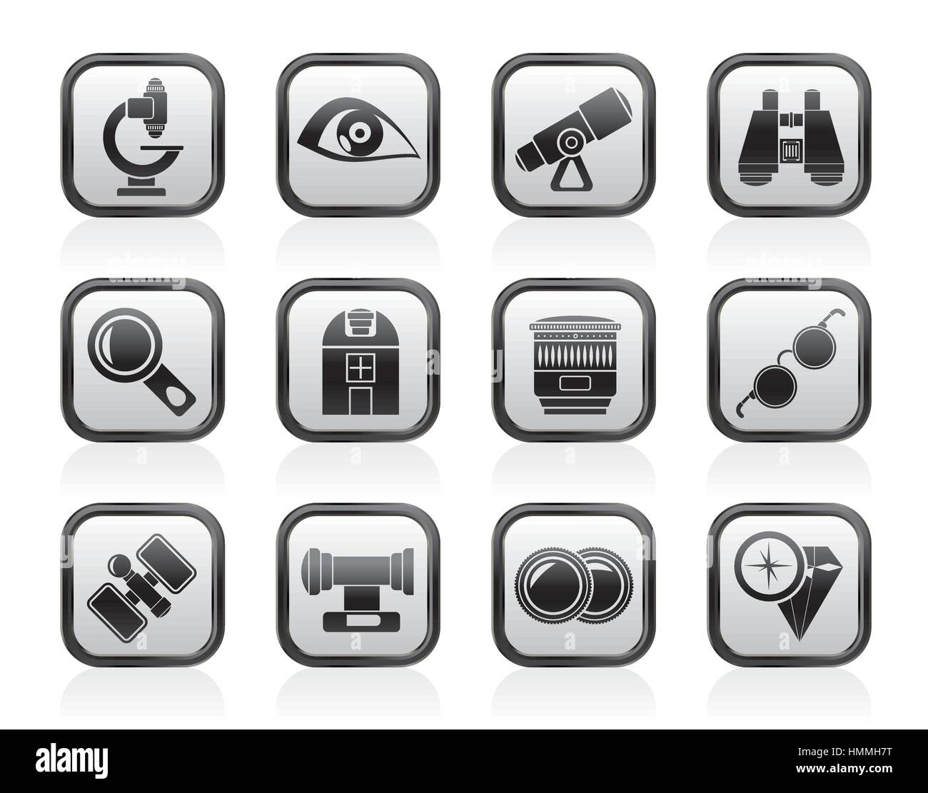 Optic and lens equipment icons Stock Vector Image & Art - Alamy