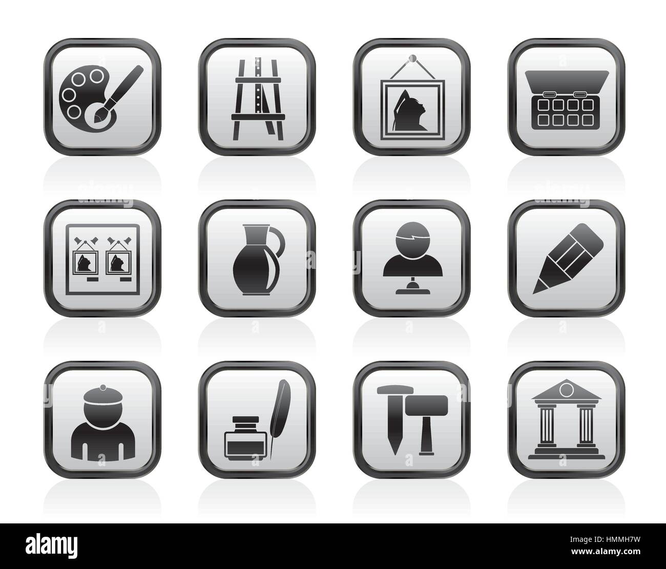 Fine art objects icons Stock Vector Image & Art - Alamy