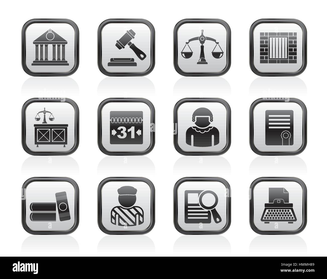 Justice and Judicial System icons Stock Vector Image & Art - Alamy