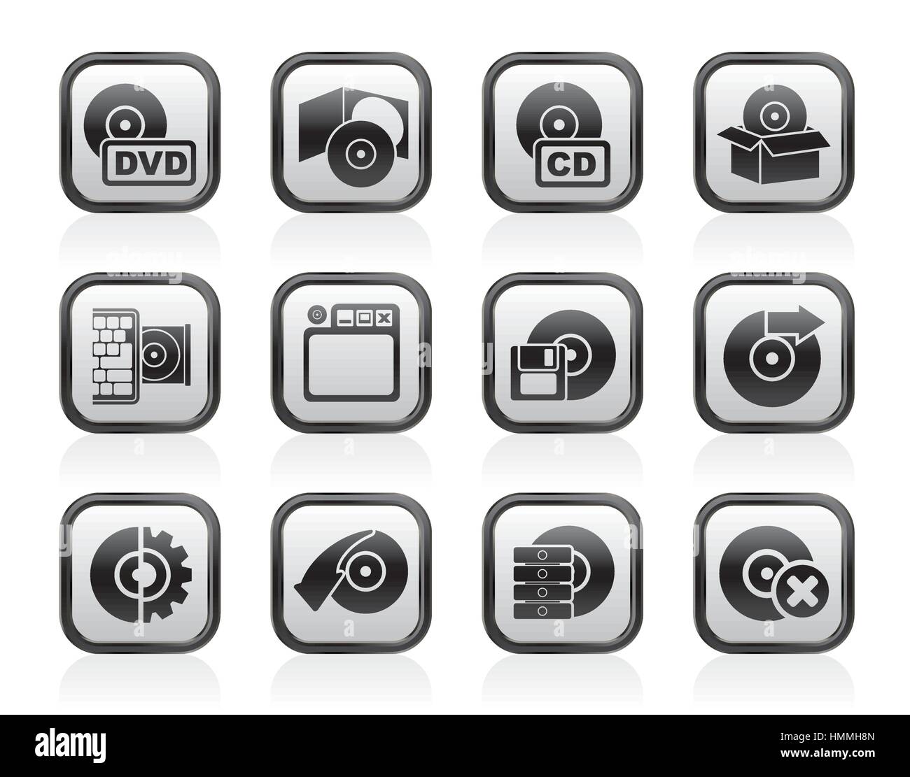 Computer Media and disk Icons Stock Vector Image & Art - Alamy