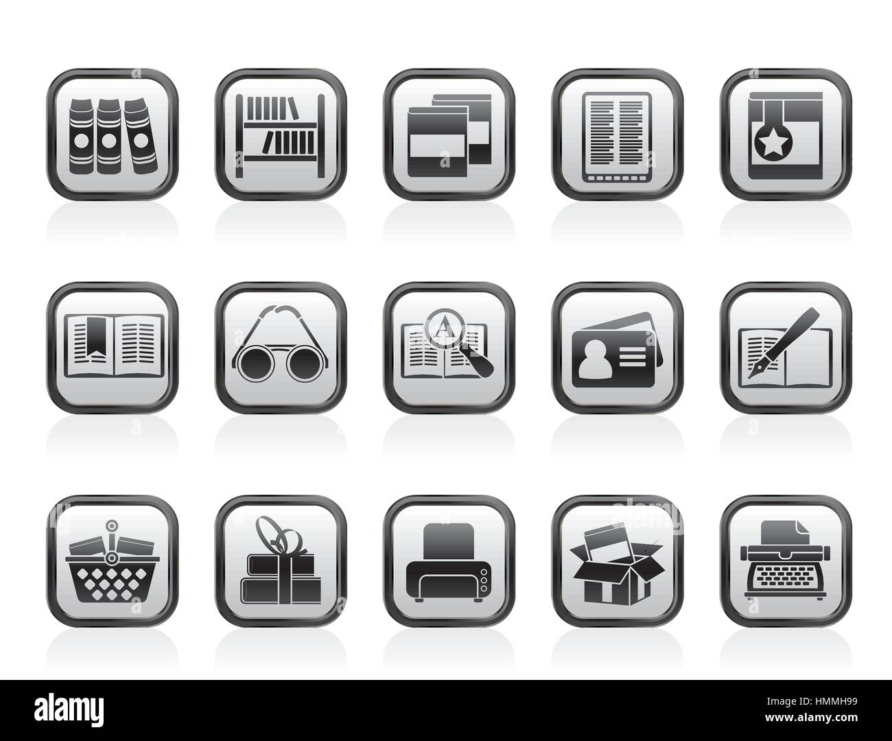 Library and books Icons Stock Vector Image & Art - Alamy