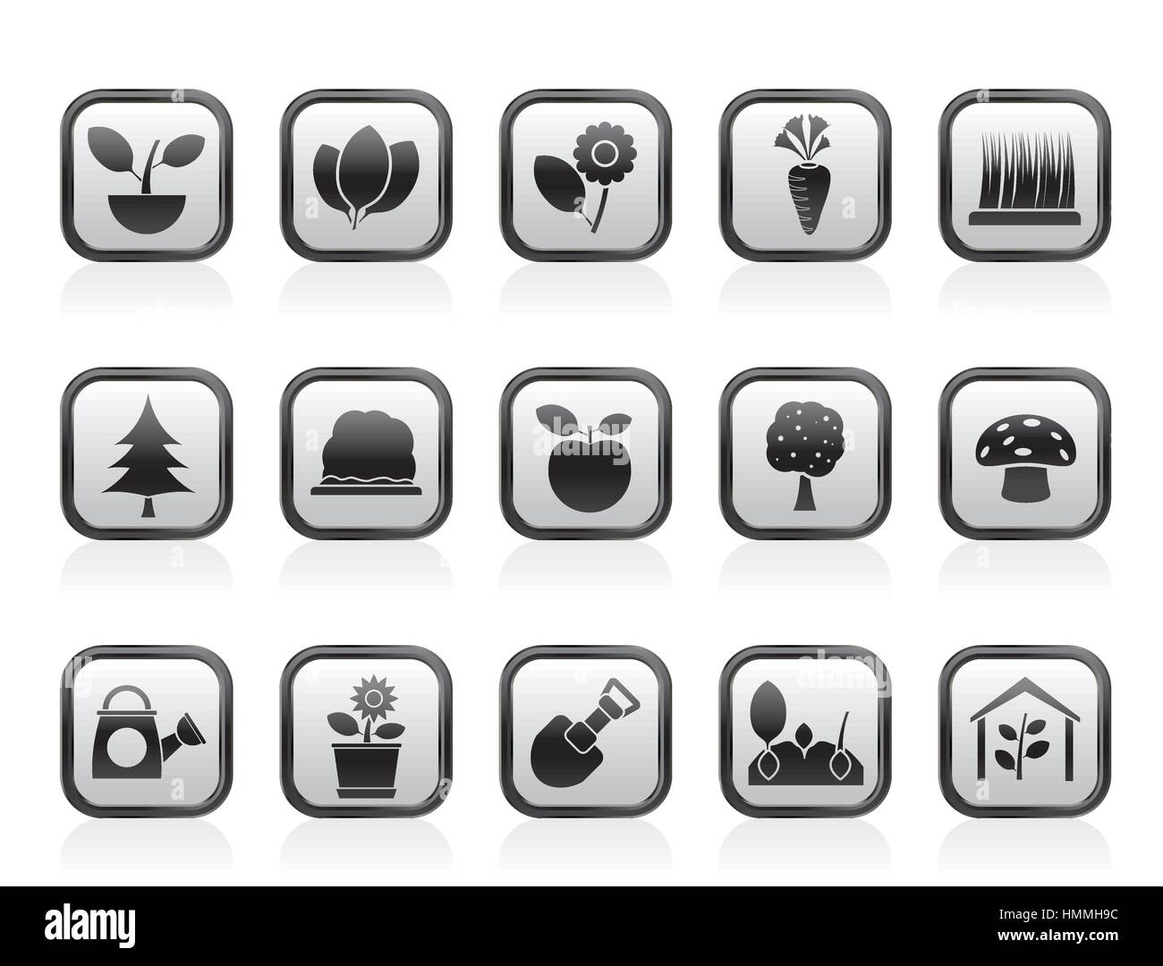 Different Plants and gardening Icons Stock Vector Image & Art - Alamy