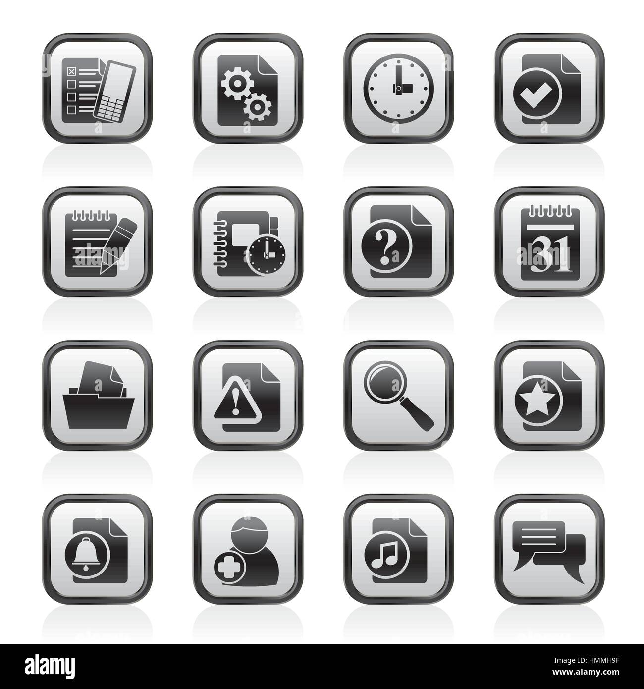 Organizer, communication and connection icons Stock Vector Image & Art ...