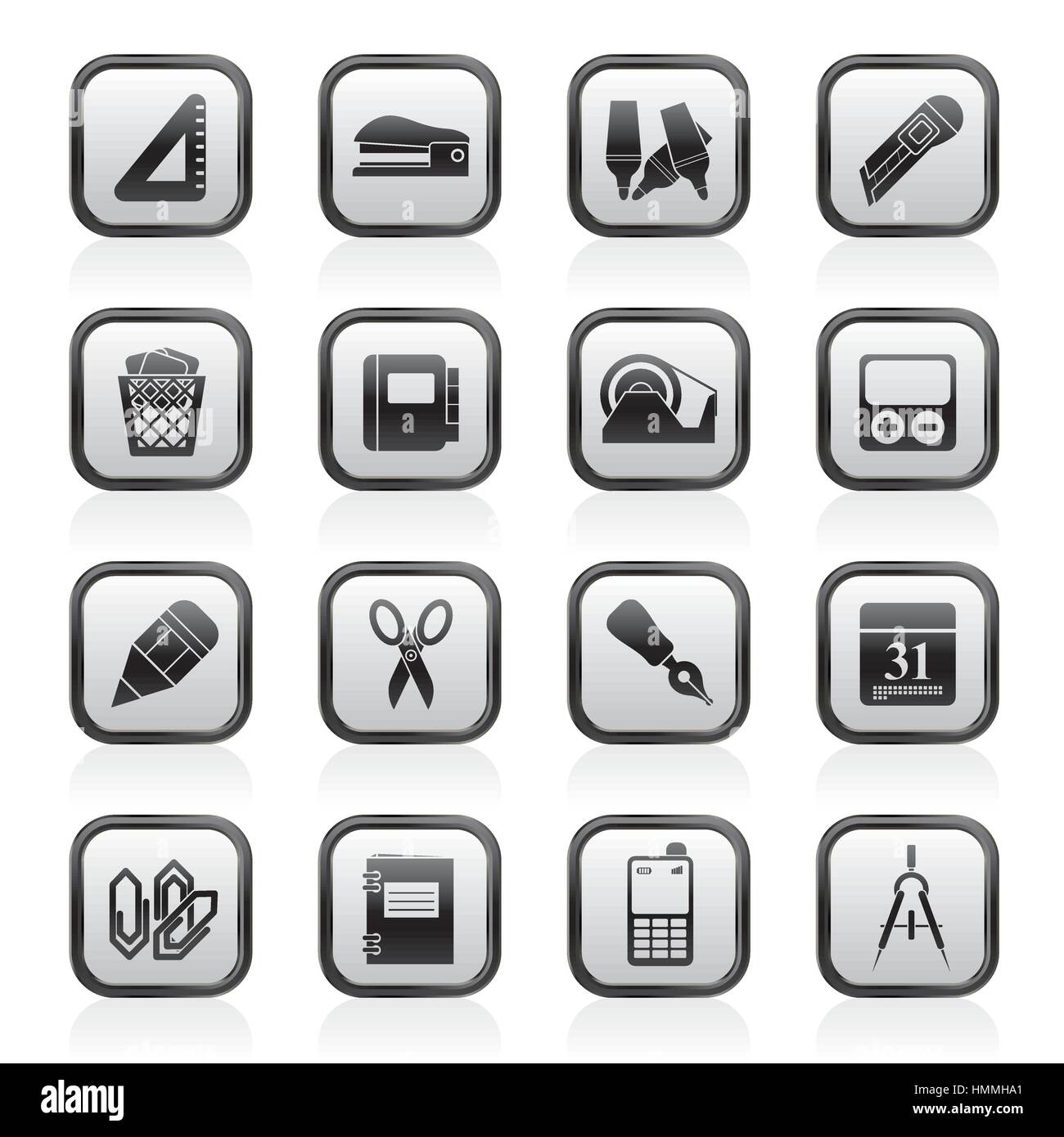 Business and office objects icons Stock Vector Image & Art - Alamy