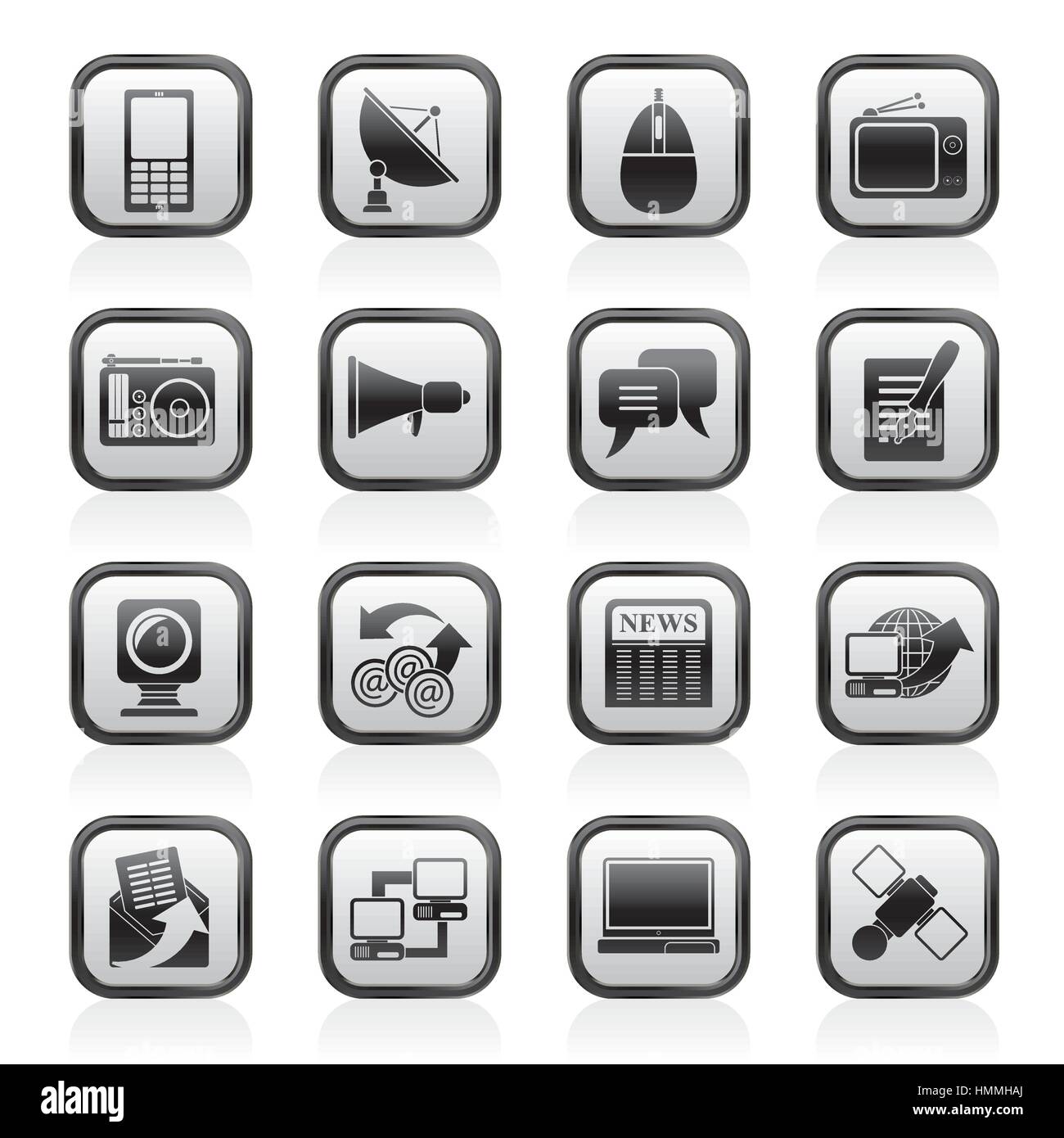 Communication and Technology icons Stock Vector Image & Art - Alamy
