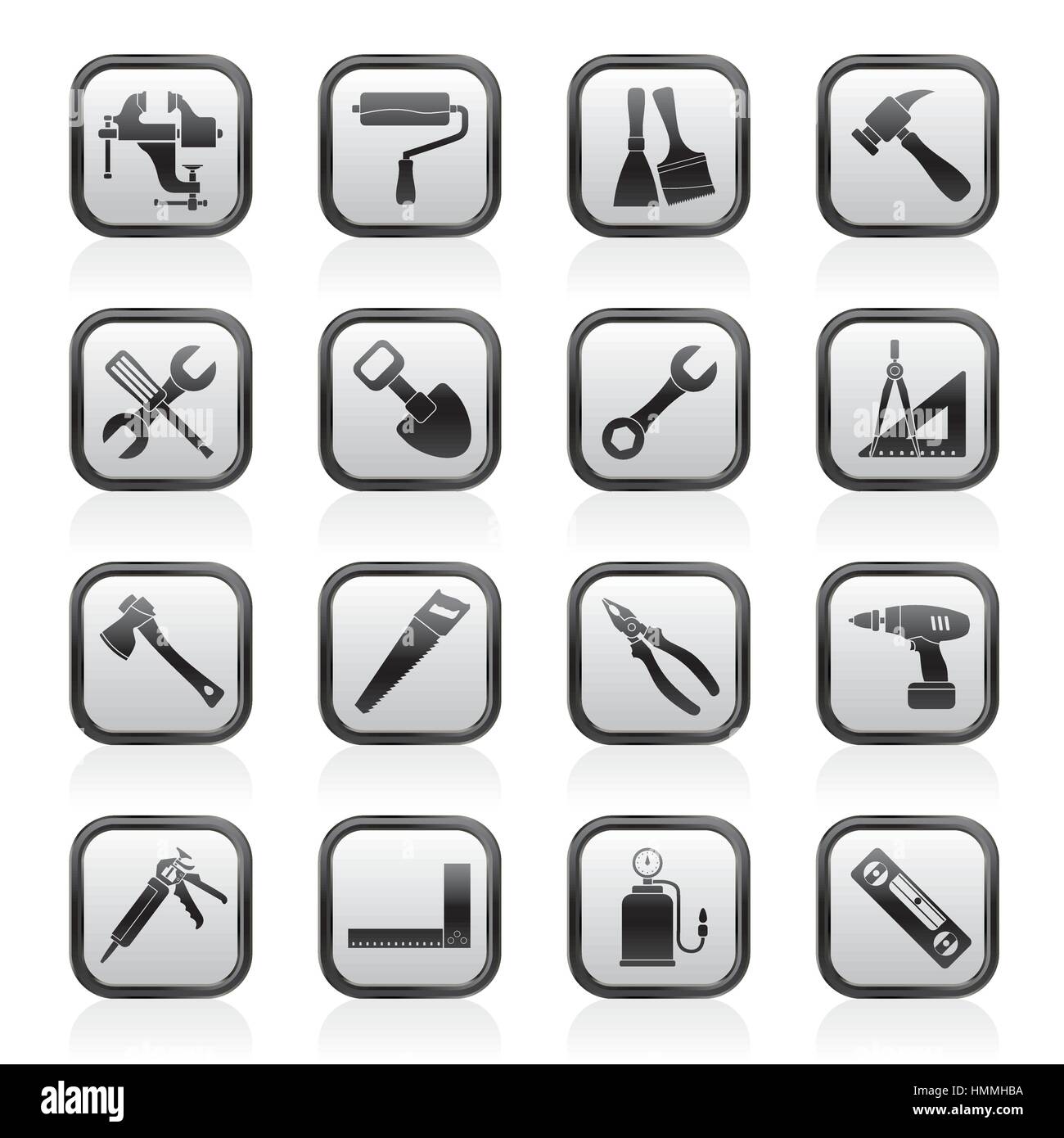 Building and Construction work tool icons Stock Vector Image & Art - Alamy