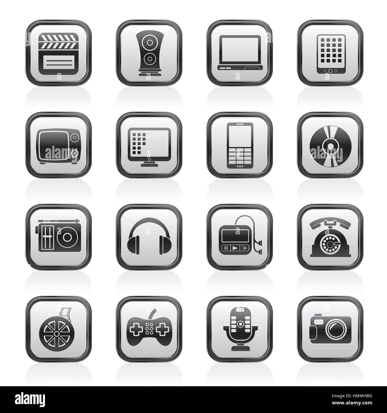 multimedia and technology icons Stock Vector Image & Art - Alamy