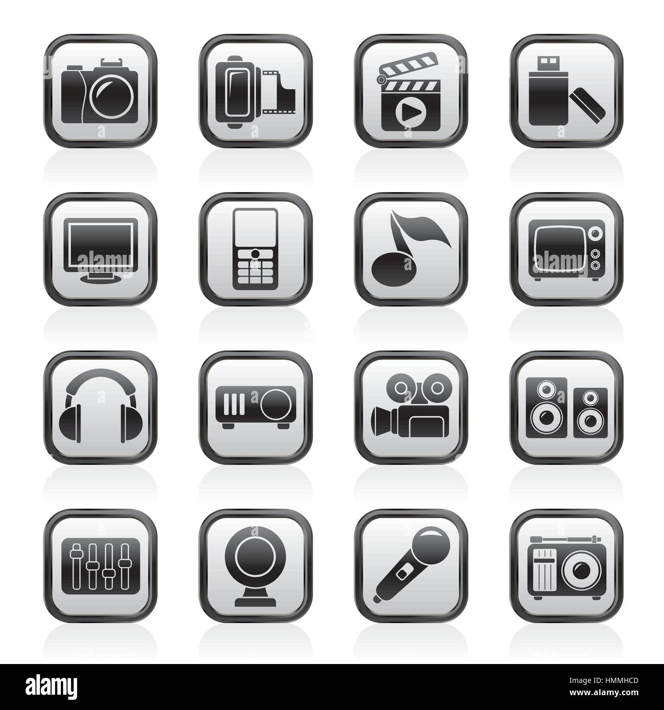 multimedia and technology icons Stock Vector Image & Art - Alamy