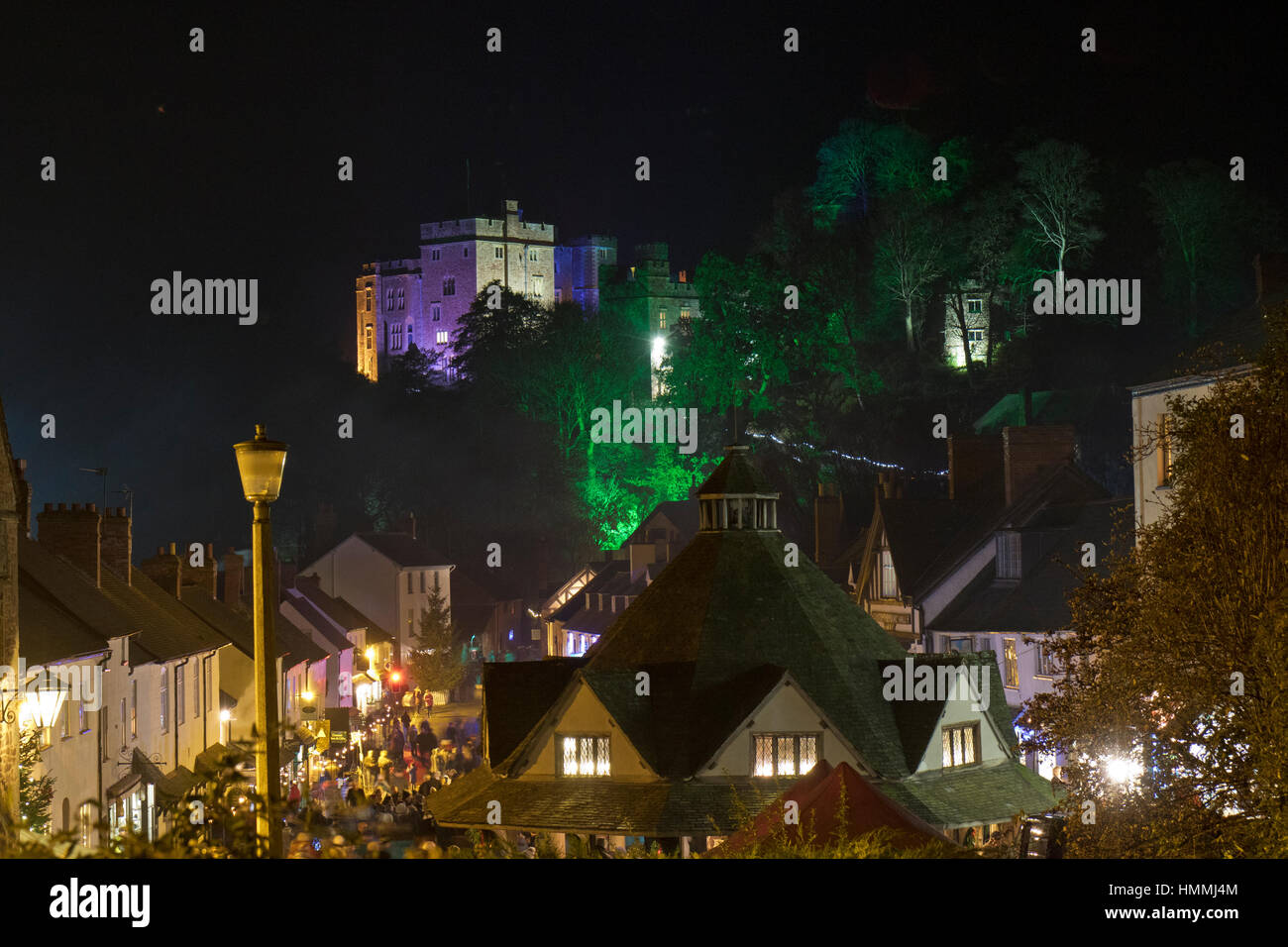 Dunster Castle looming above the Yarn Market Stock Photo - Alamy