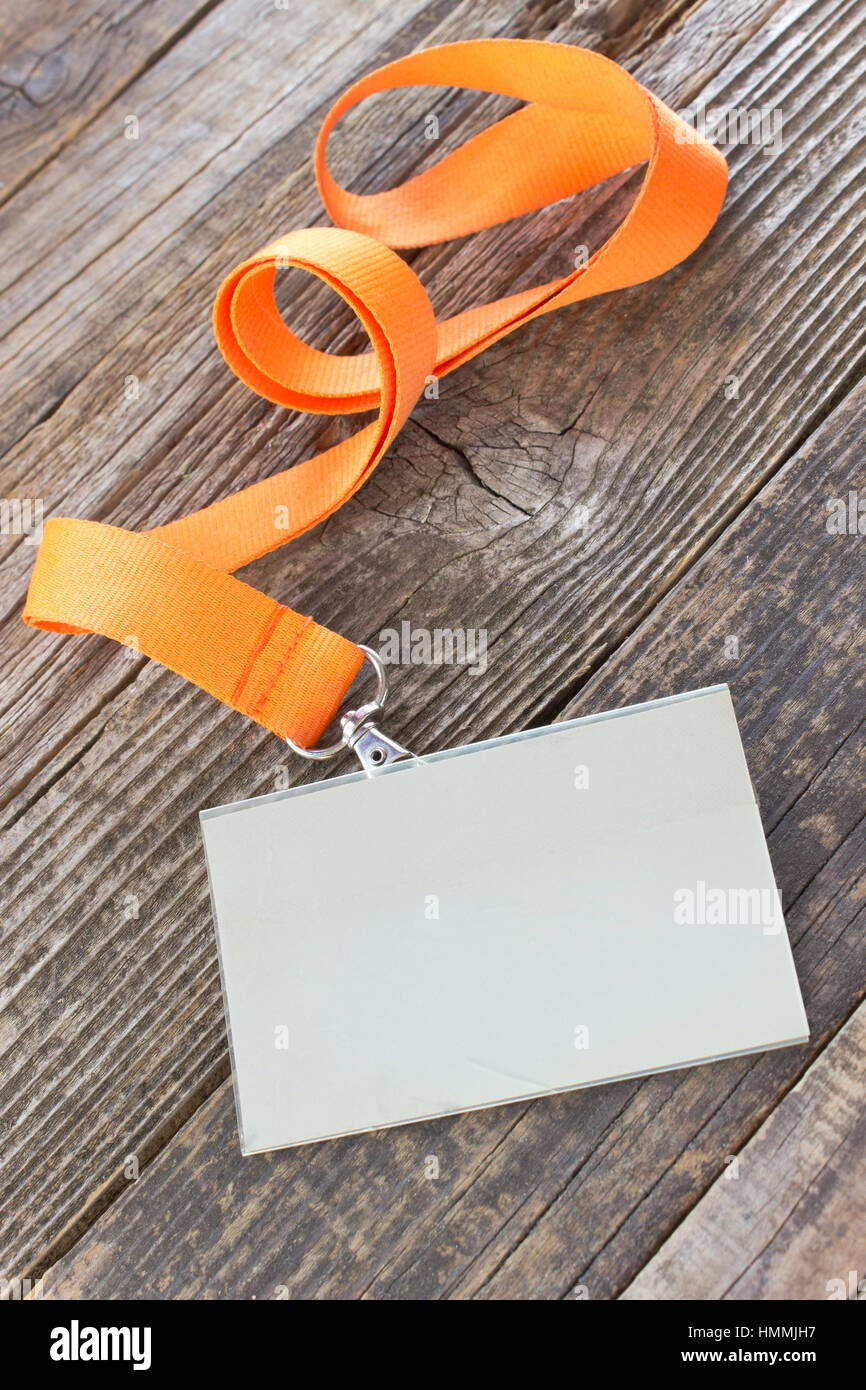 Blank id card tag ribbon hi-res stock photography and images - Alamy