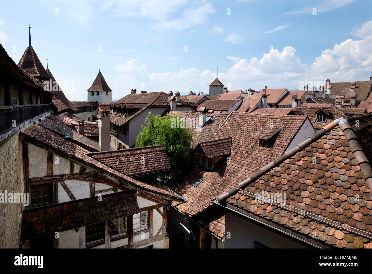 Switzerland, Canton Fribourg, Murten, Morat, Old city Stock Photo - Alamy