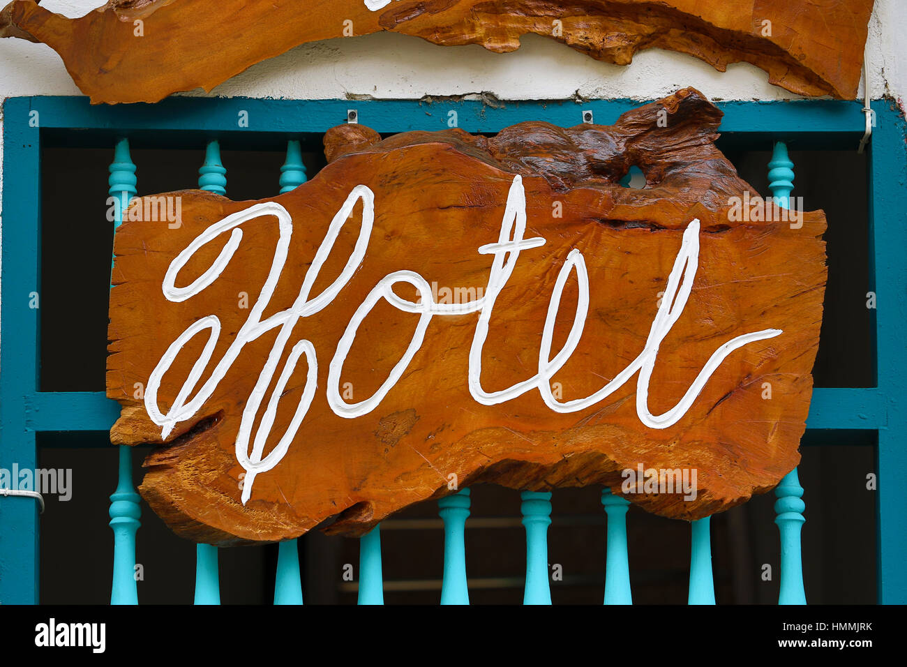 entrance, facade, hotel, natural, object, painted, plank, rustic, sign ...