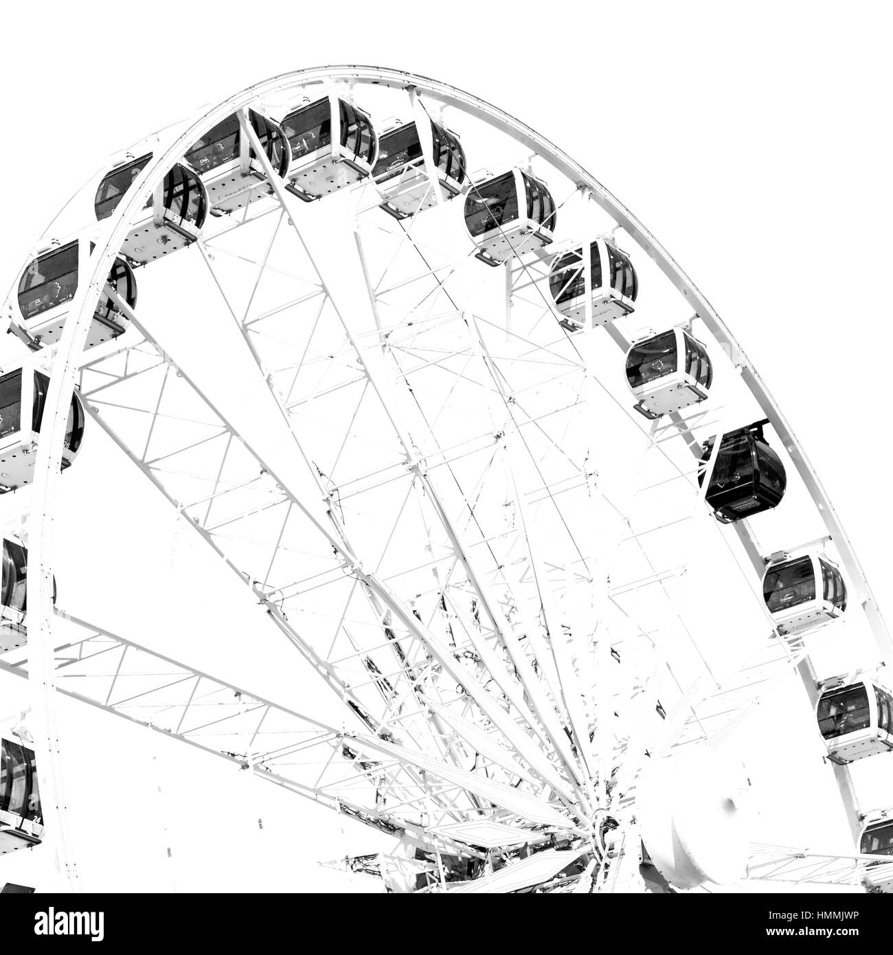 Colorful ferris wheel in the sky Black and White Stock Photos & Images ...