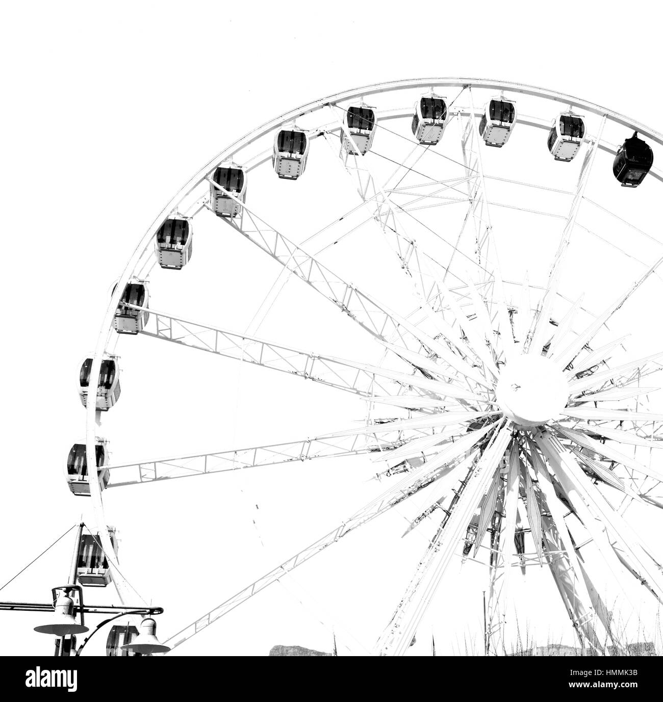 Colorful ferris wheel in the sky Black and White Stock Photos & Images ...