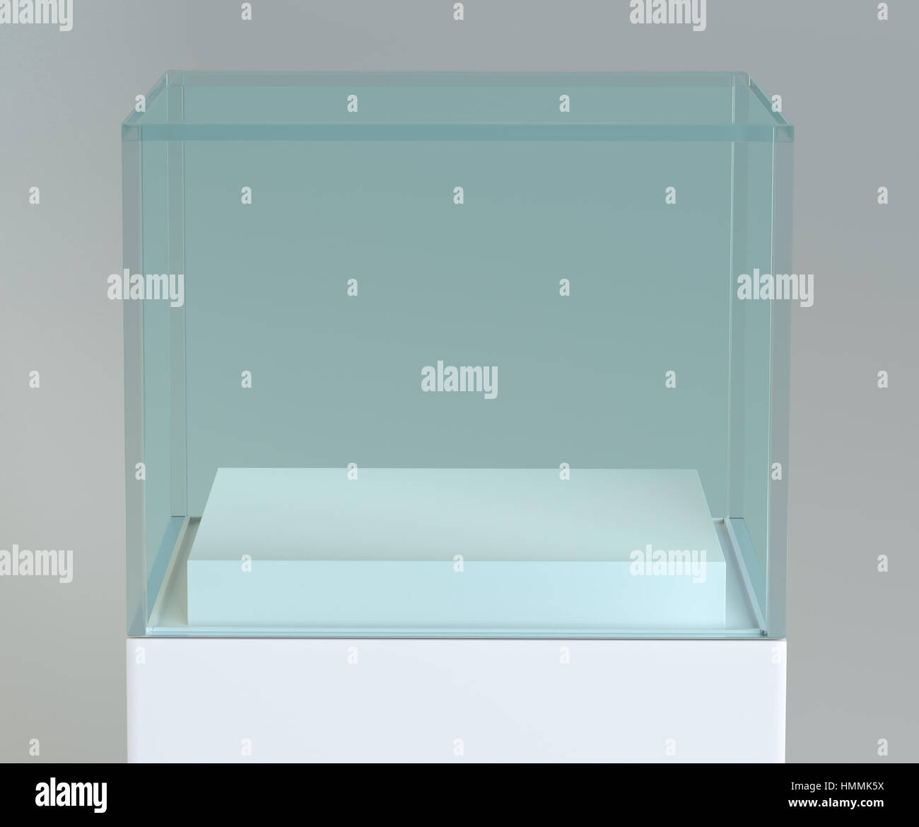 Empty glass showcase for exhibit Stock Photo - Alamy