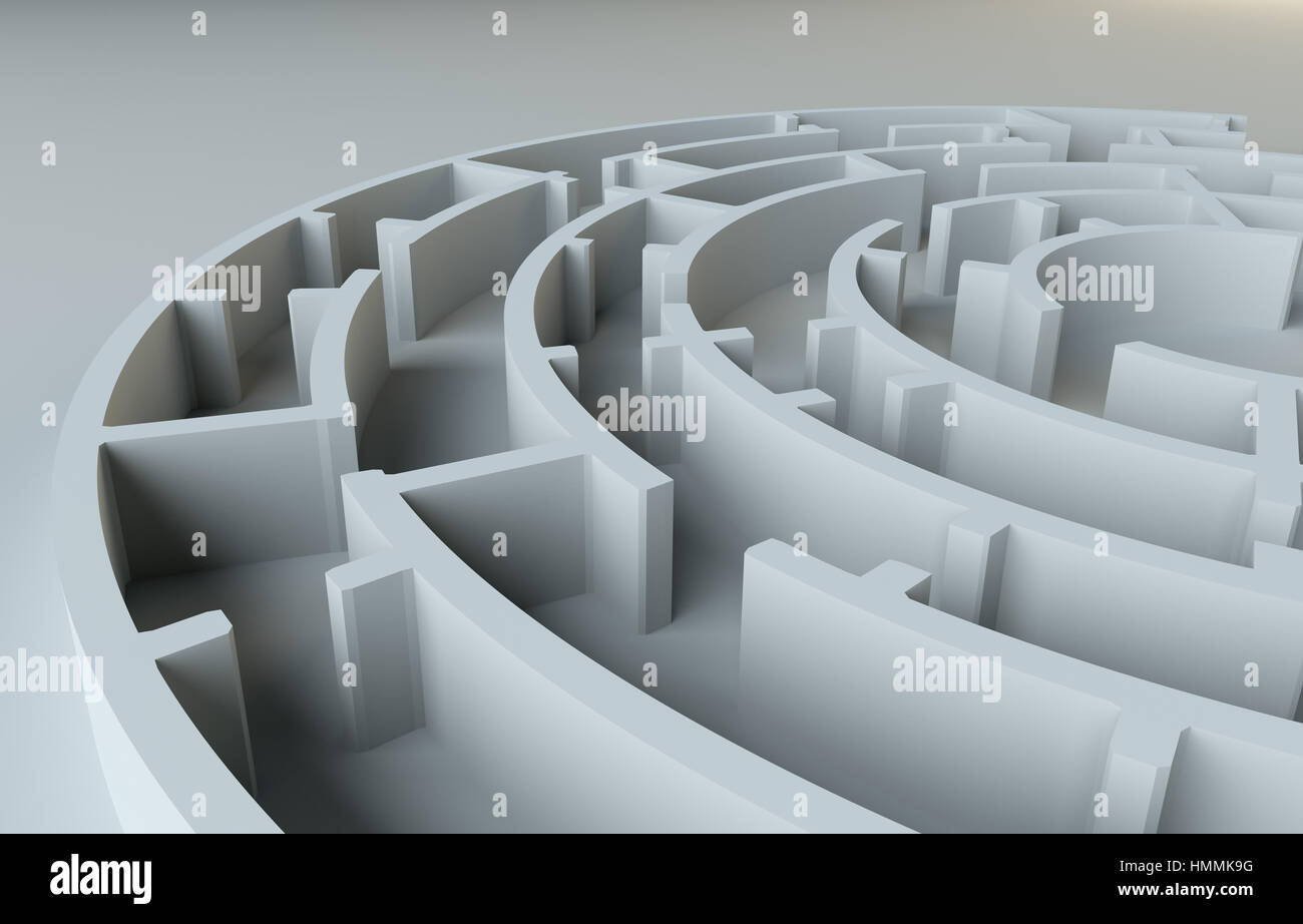 Maze close-up. 3D Illustration Stock Photo - Alamy