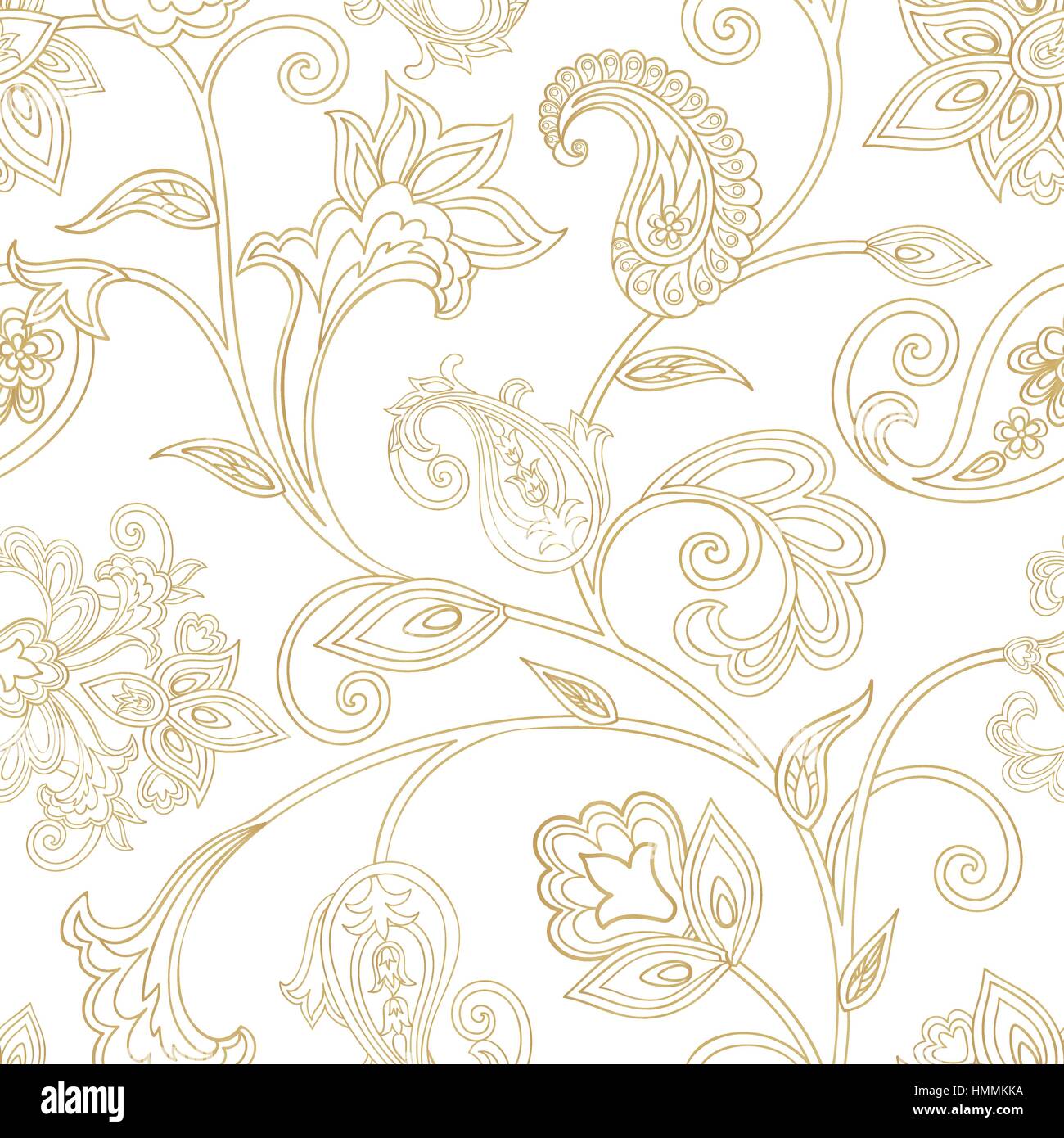 Floral pattern. Seamless oriental arabesque background. Tiled ornament ...