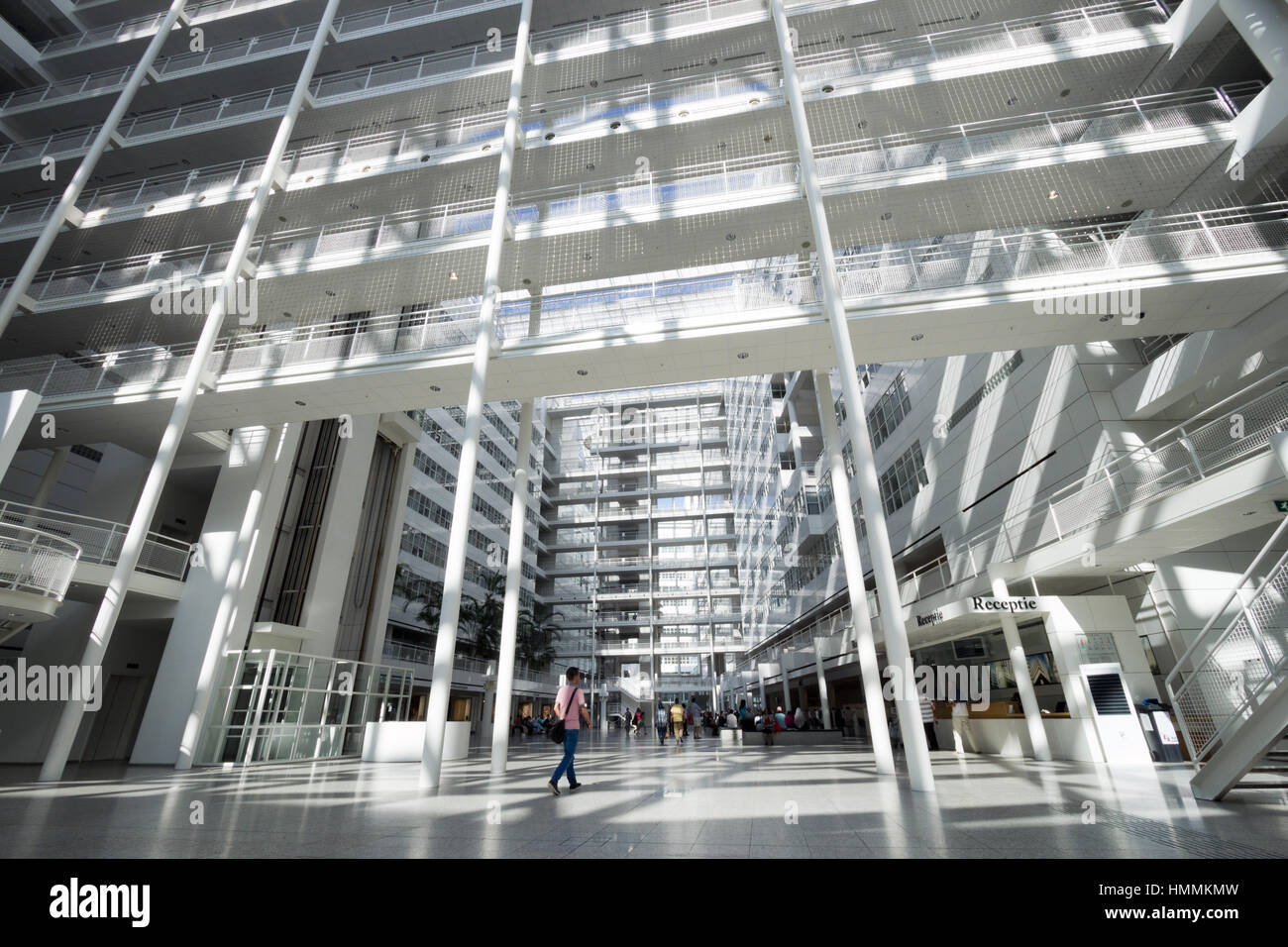 THE HAGUE - JULY 18: Interior view of The Hague City Hall atrium ...