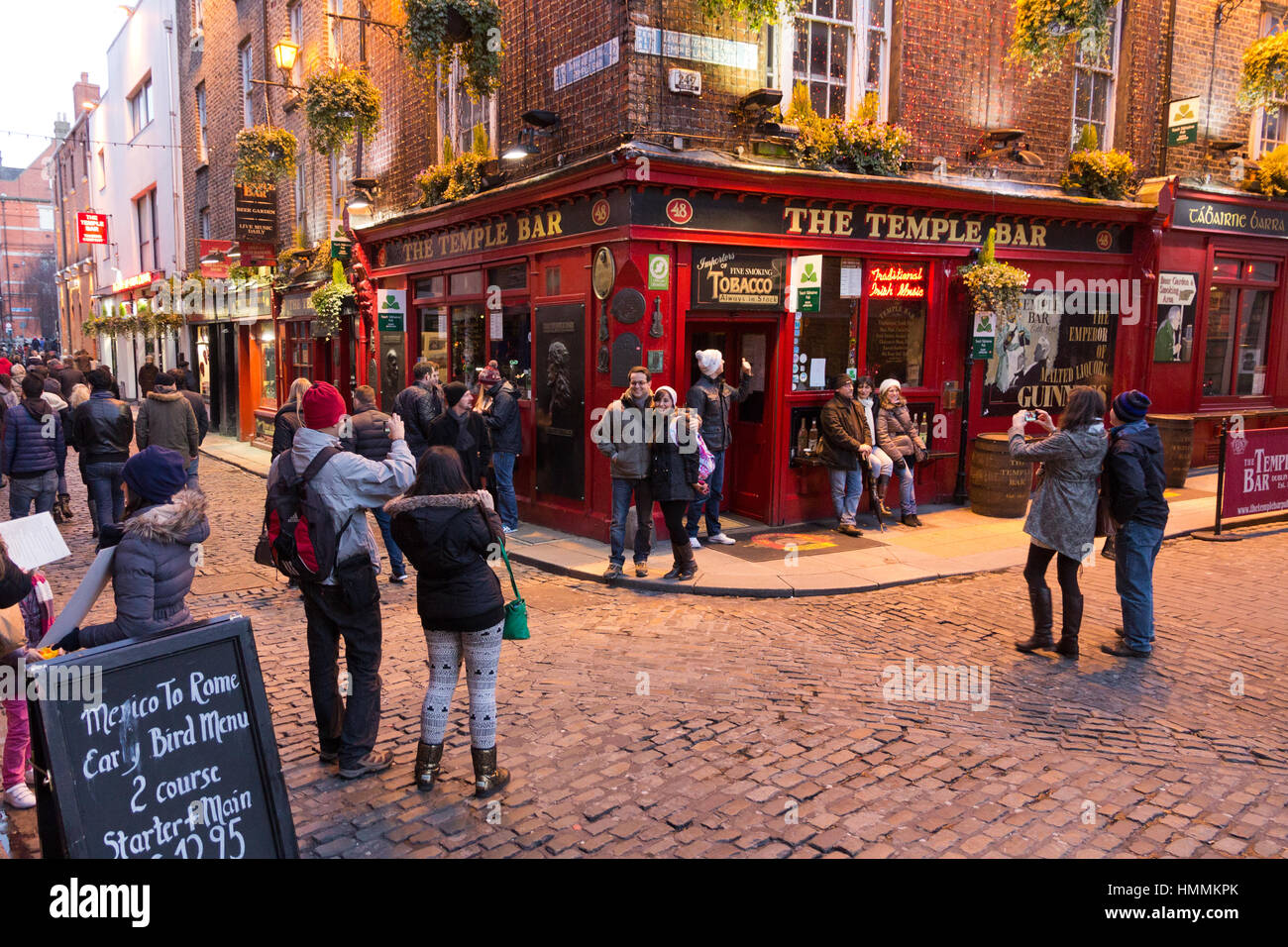 DUBLIN, IRELAND - FEB 15: Street scene in Dublin, Ireland on Feb 15 ...