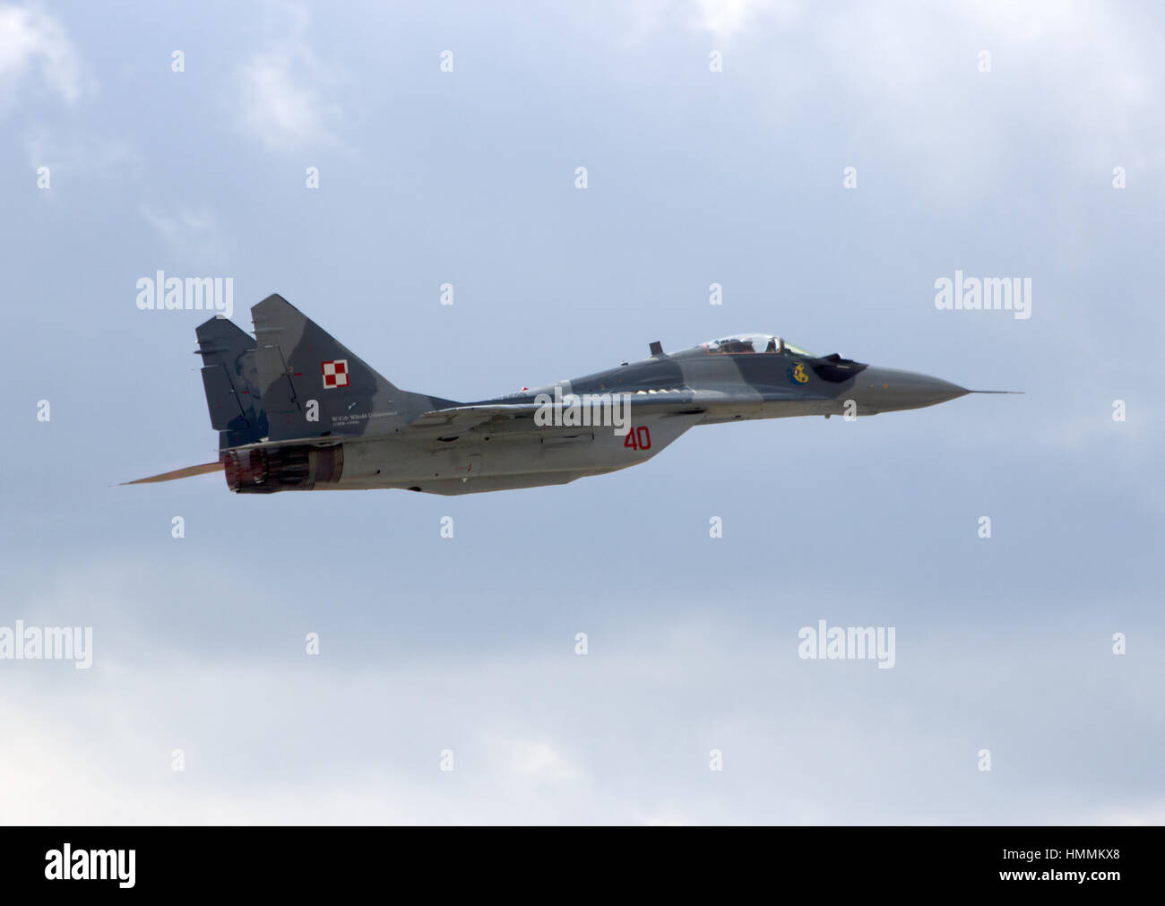 LAAGE, GERMANY – AUG 23, 2014: A Polish Air Force MiG-29 Fulcrum flyby ...