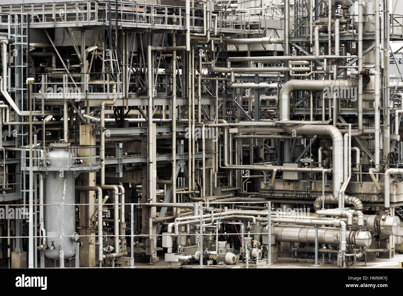 Pipelines of a oil and gas refinery industrial plant Stock Photo - Alamy