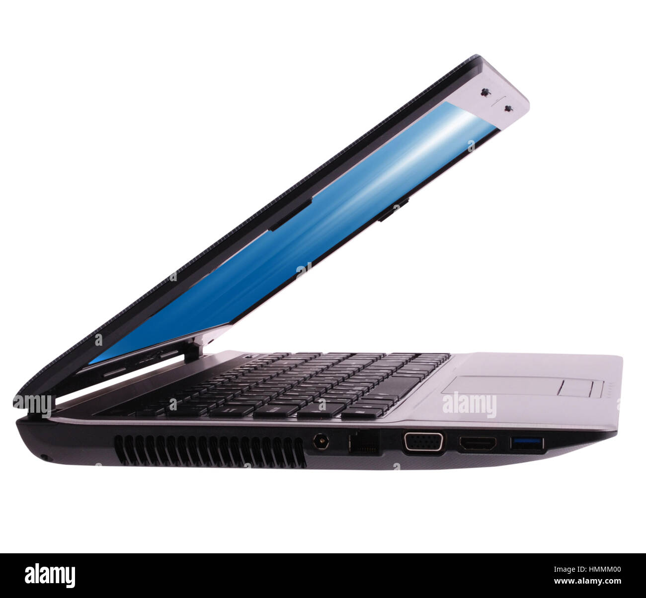 Laptop on white background Stock Photo - Alamy