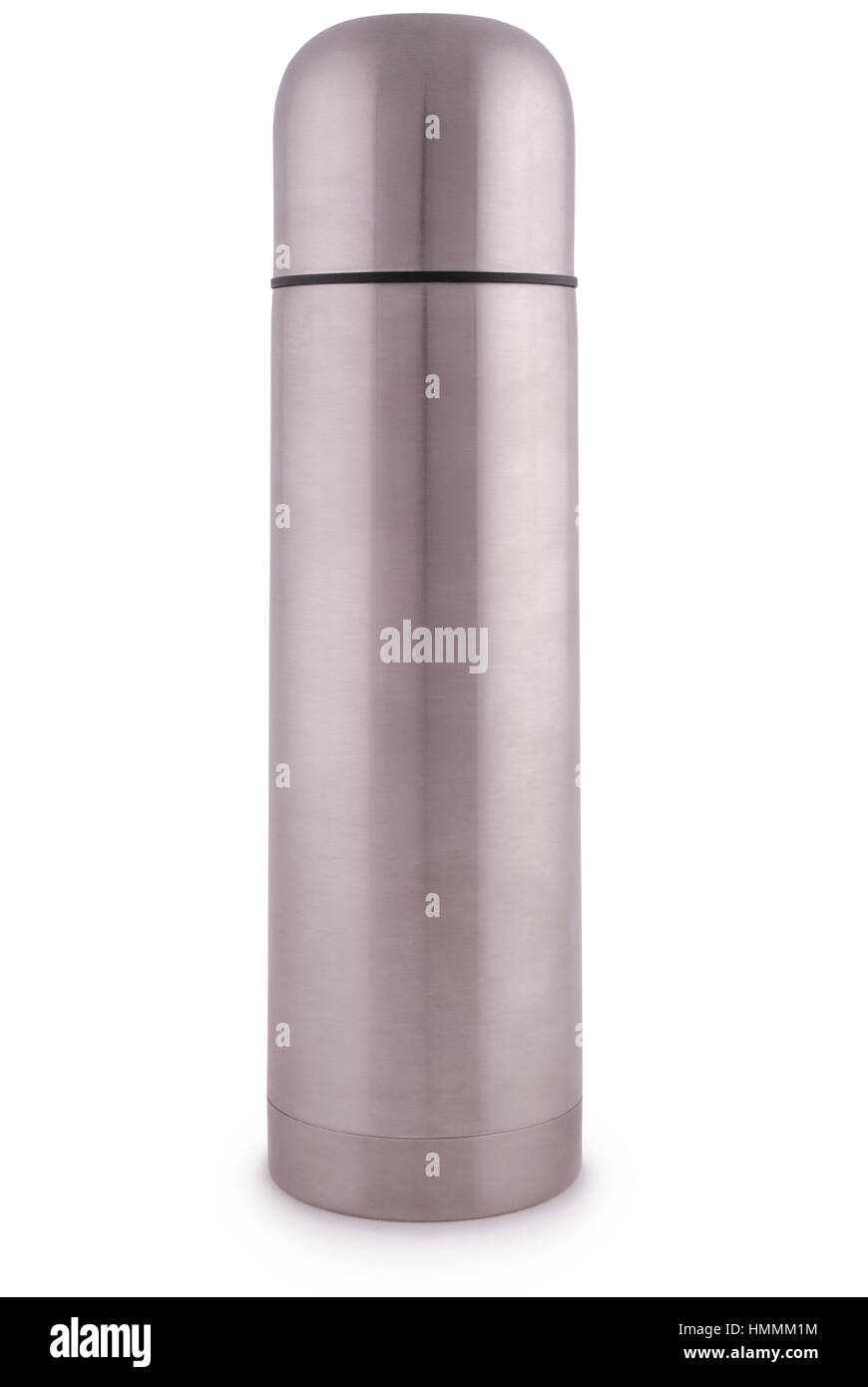 Metal thermos isolated on white. Clipping path included Stock Photo - Alamy