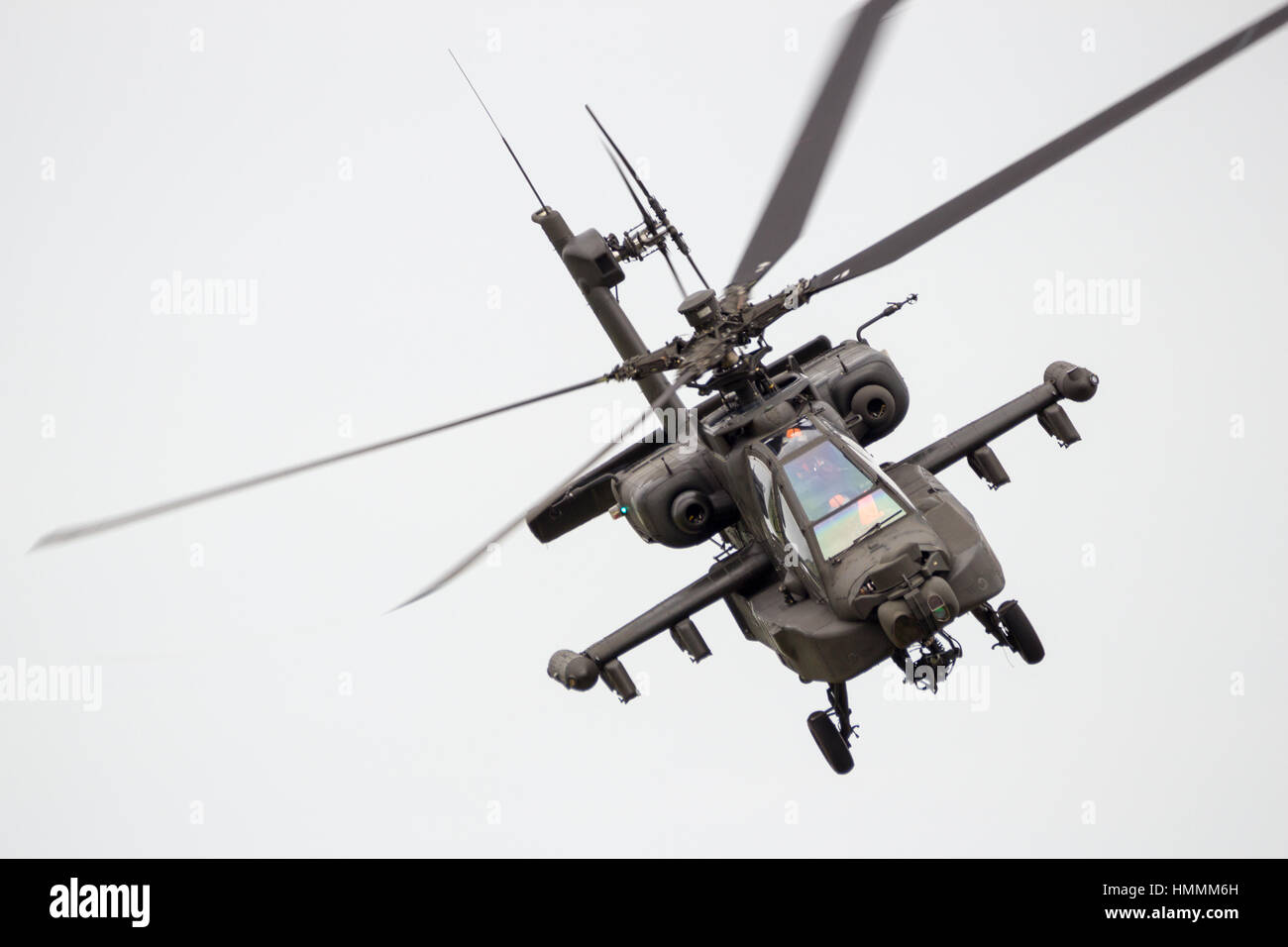 LEEUWARDEN, THE NETHERLANDS - JUN 10, 2016: Boeing AH-64 Apache attack ...