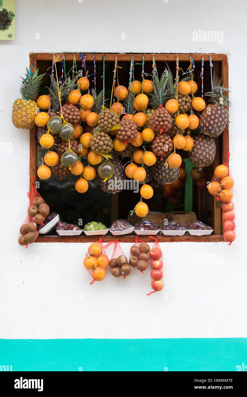 Fruit and vegetables shop window Stock Photo - Alamy