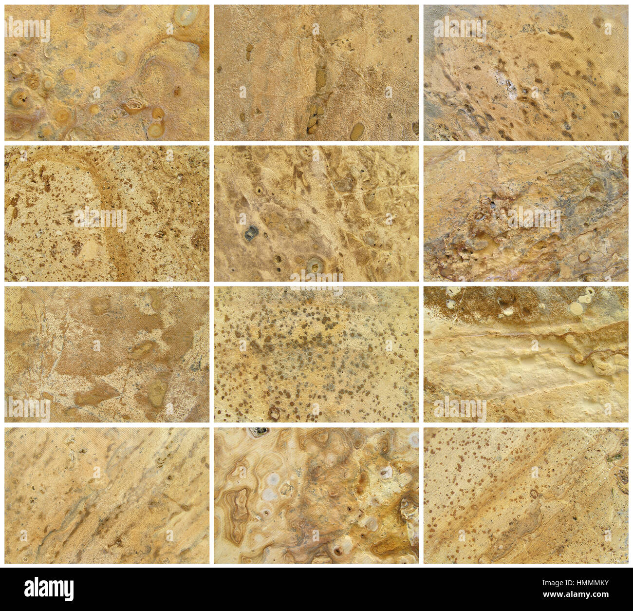 Twelve Natural Limestone Background or textures. The real color ...