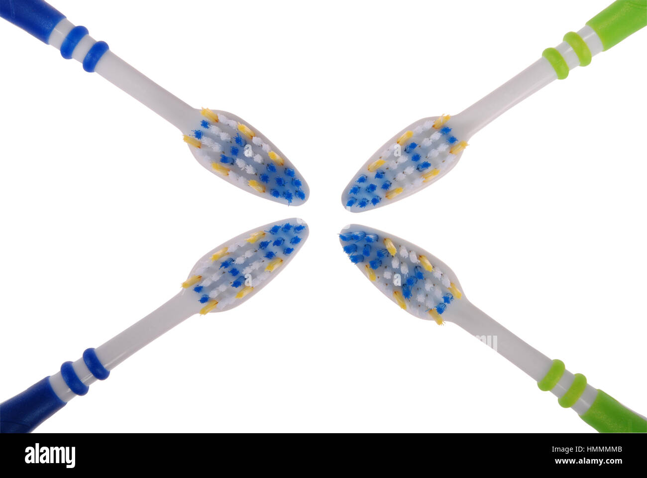 Colored toothbrushes. Isolated on white background. Clipping path ...