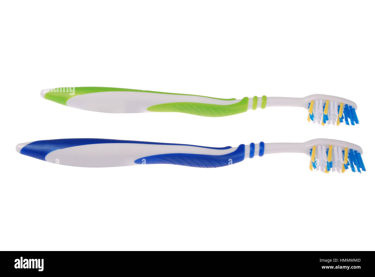 Colored toothbrushes. Isolated on white background. Clipping path ...