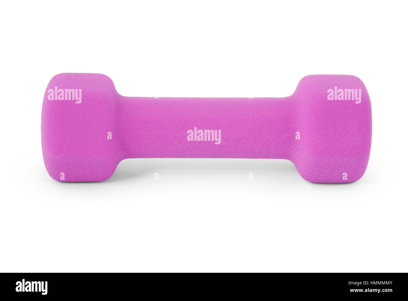 pink dumbbell. Isolated on white background with soft shadow. Clipping ...