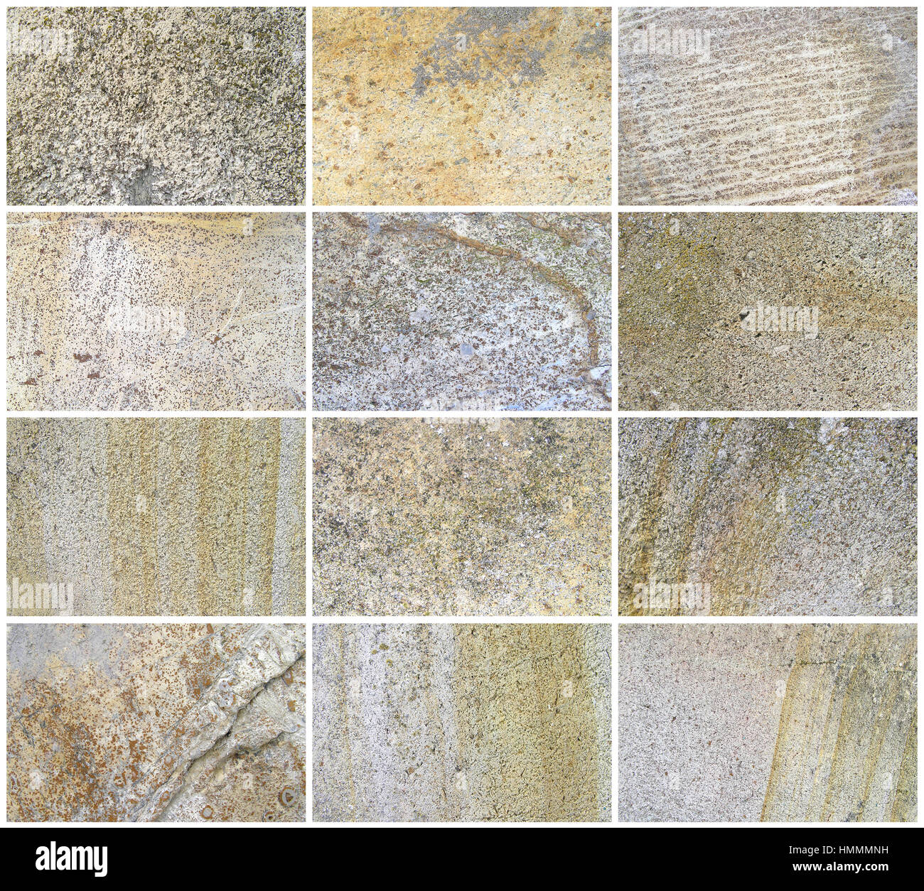 Twelve Natural Limestone Background or textures. The real color ...