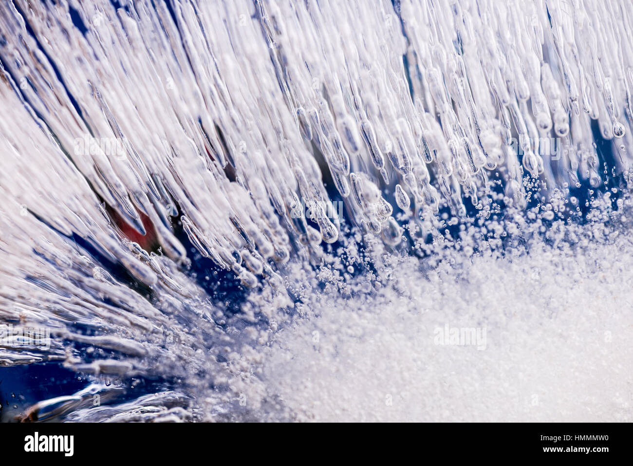 Ice texture. Ice section with bubbles, oxygen in frozen water Stock ...