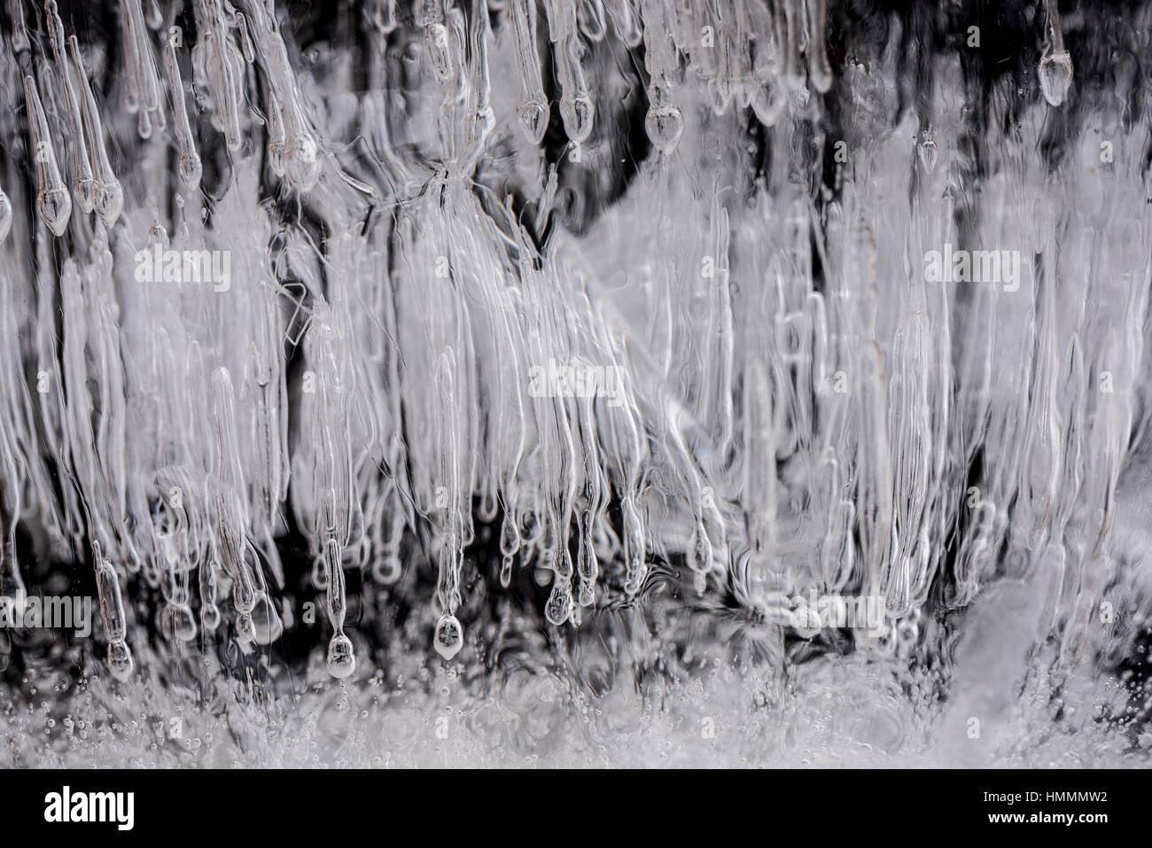 Ice texture. Ice section with bubbles, oxygen in frozen water Stock ...