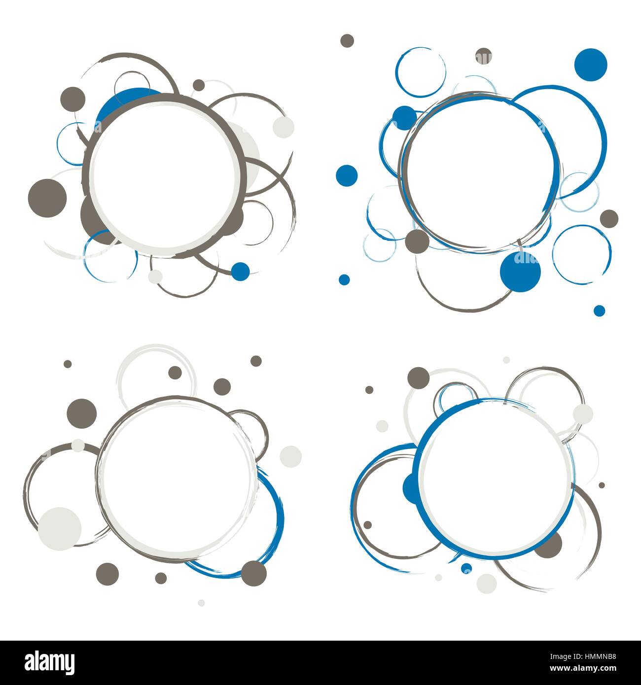 Set of badges with abstract circles. Design elements of one big circle ...