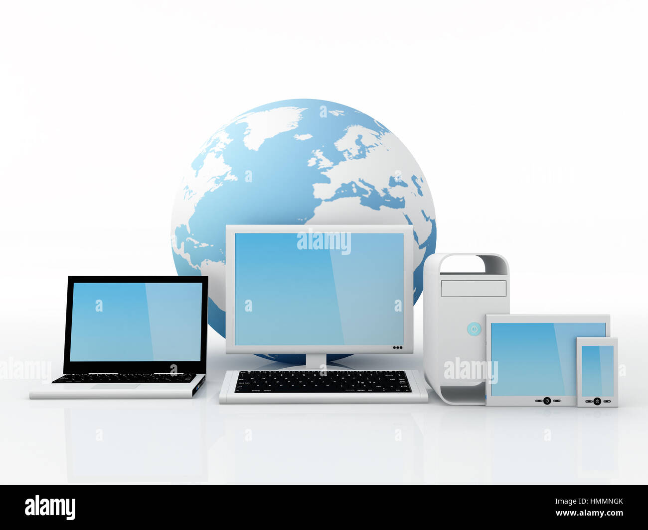 Computer Equipment isolated on white background - 3D Render Stock Photo ...