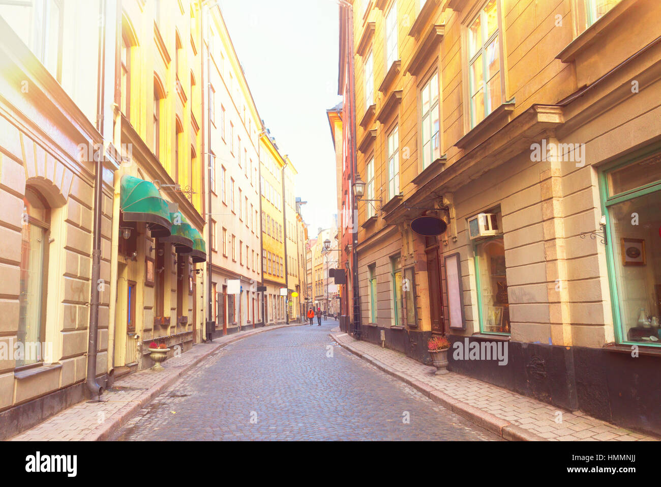 old town street in Stockholm, Sweden Stock Photo - Alamy