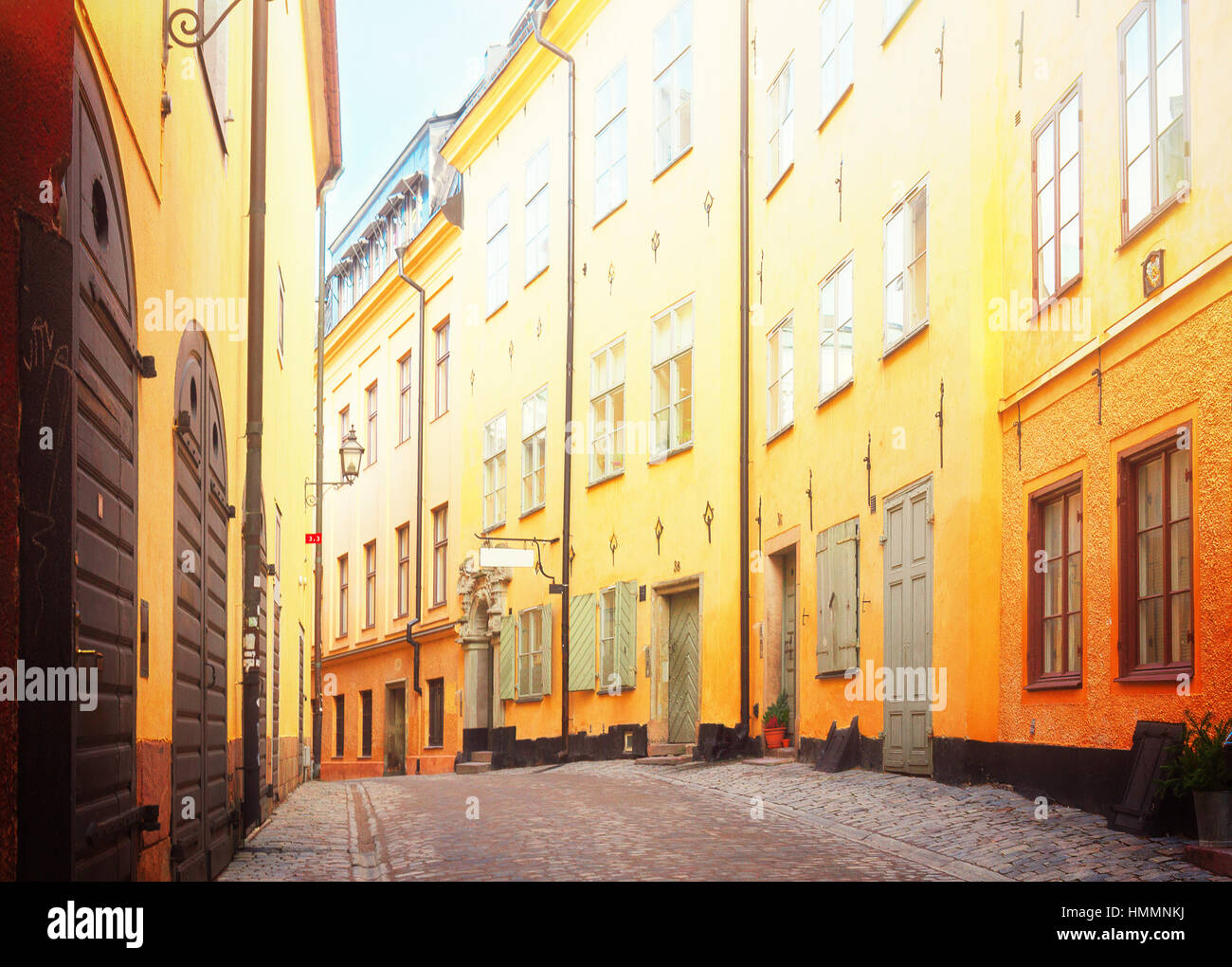 old town street in Stockholm, Sweden Stock Photo - Alamy