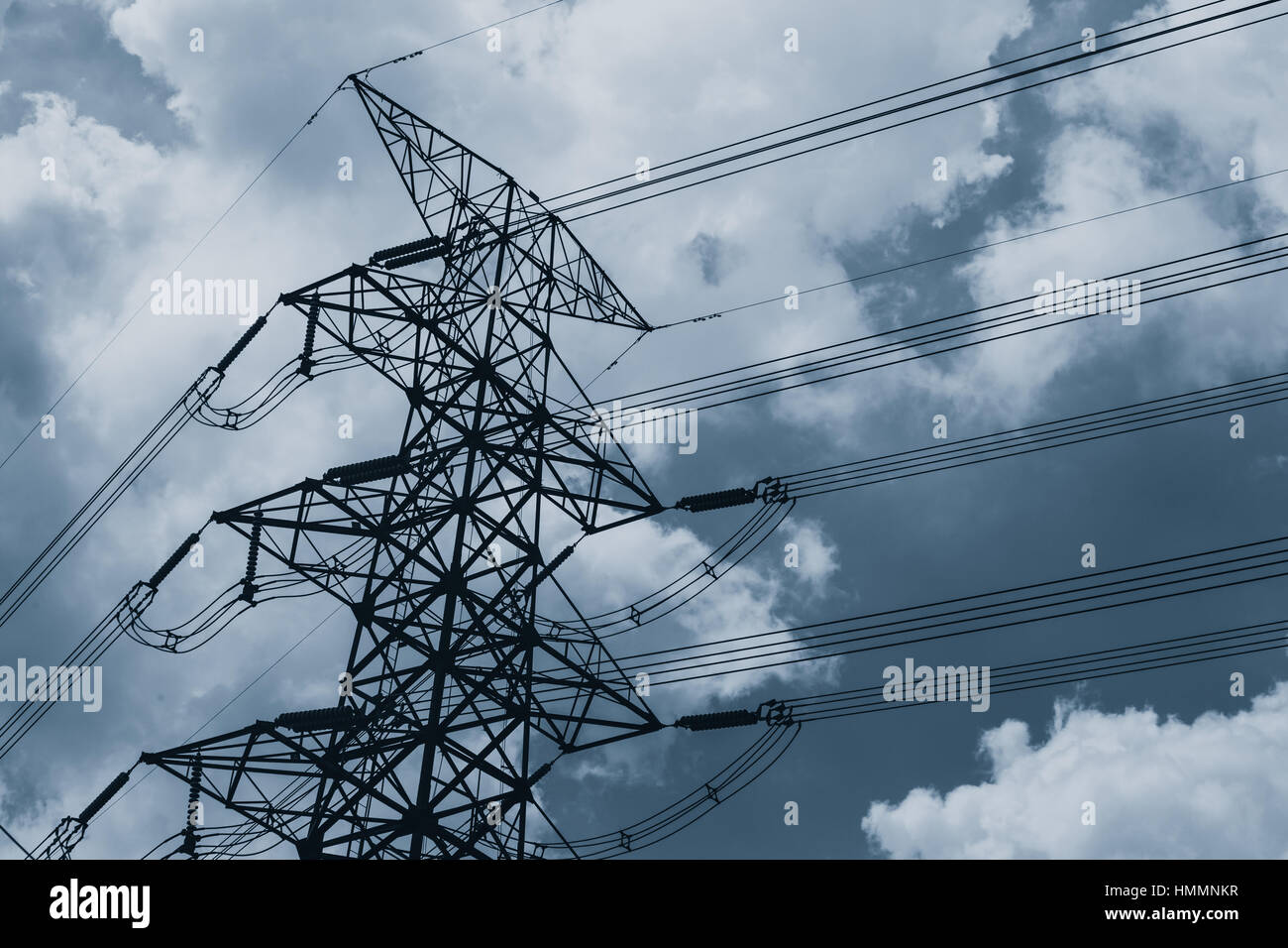 electricity power tower vintage color tone Stock Photo - Alamy