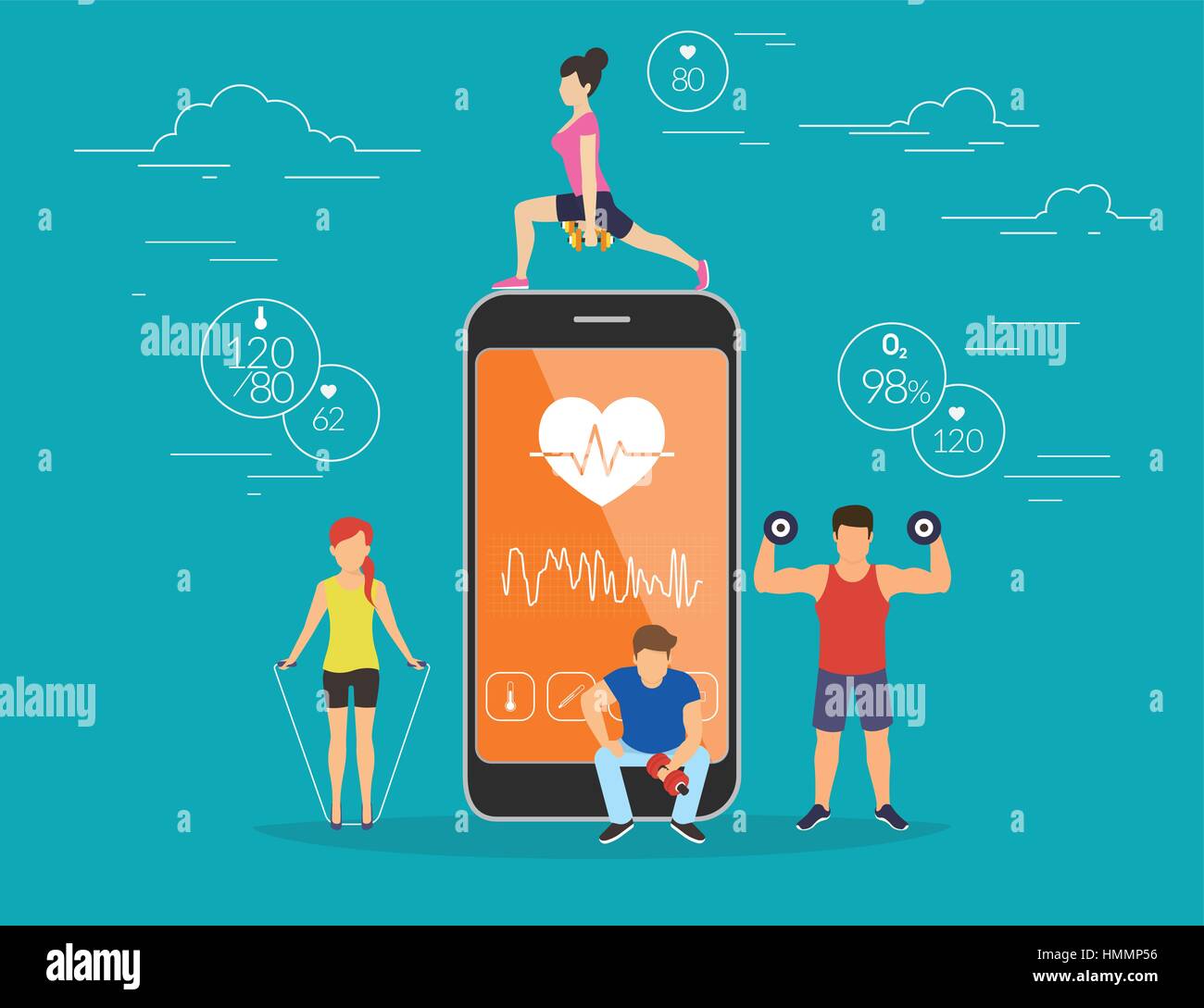 Health care mobile app concept illustration Stock Vector Image & Art ...